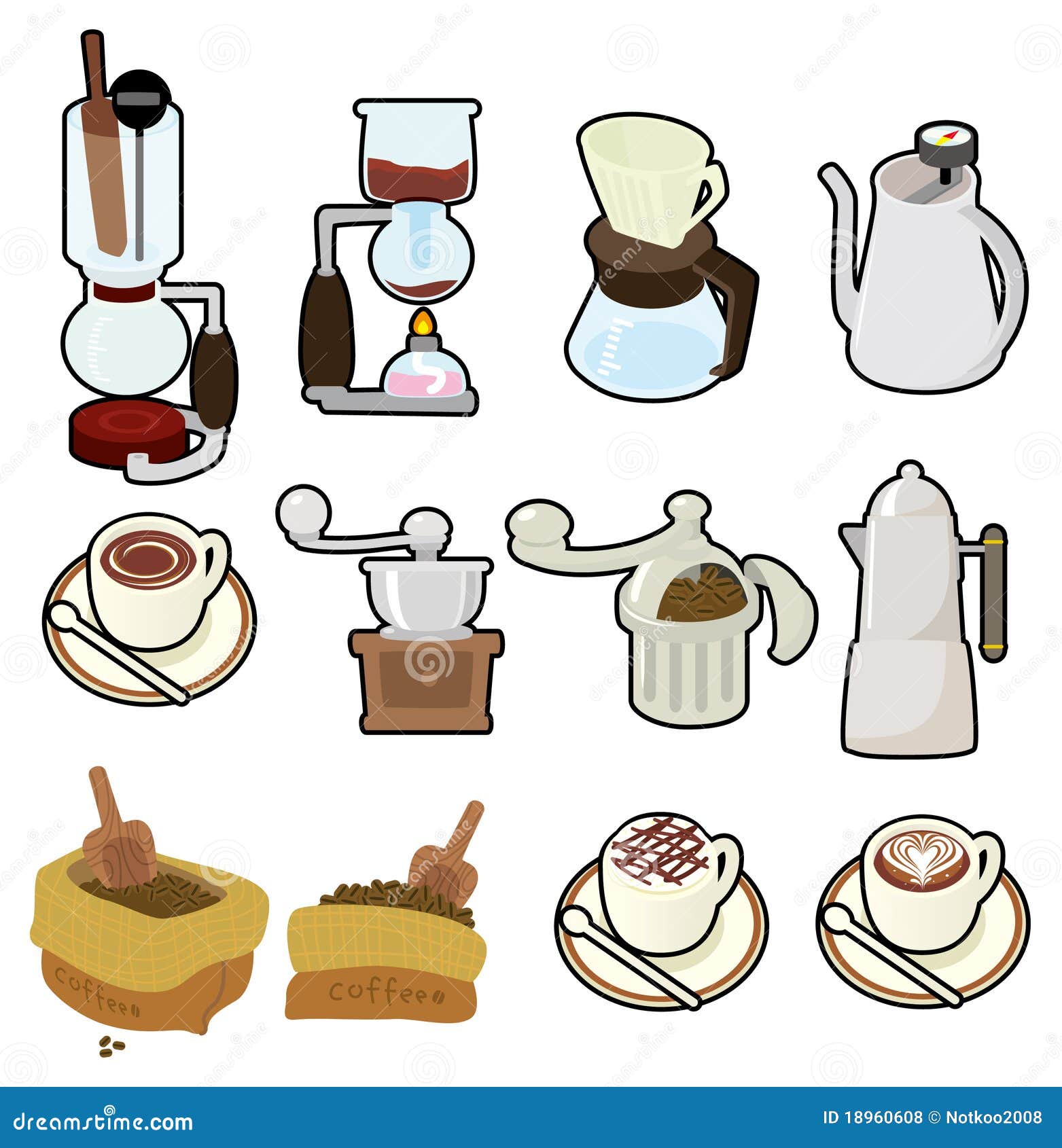 Cartoon coffee icon stock vector. Illustration of adorable - 18960608