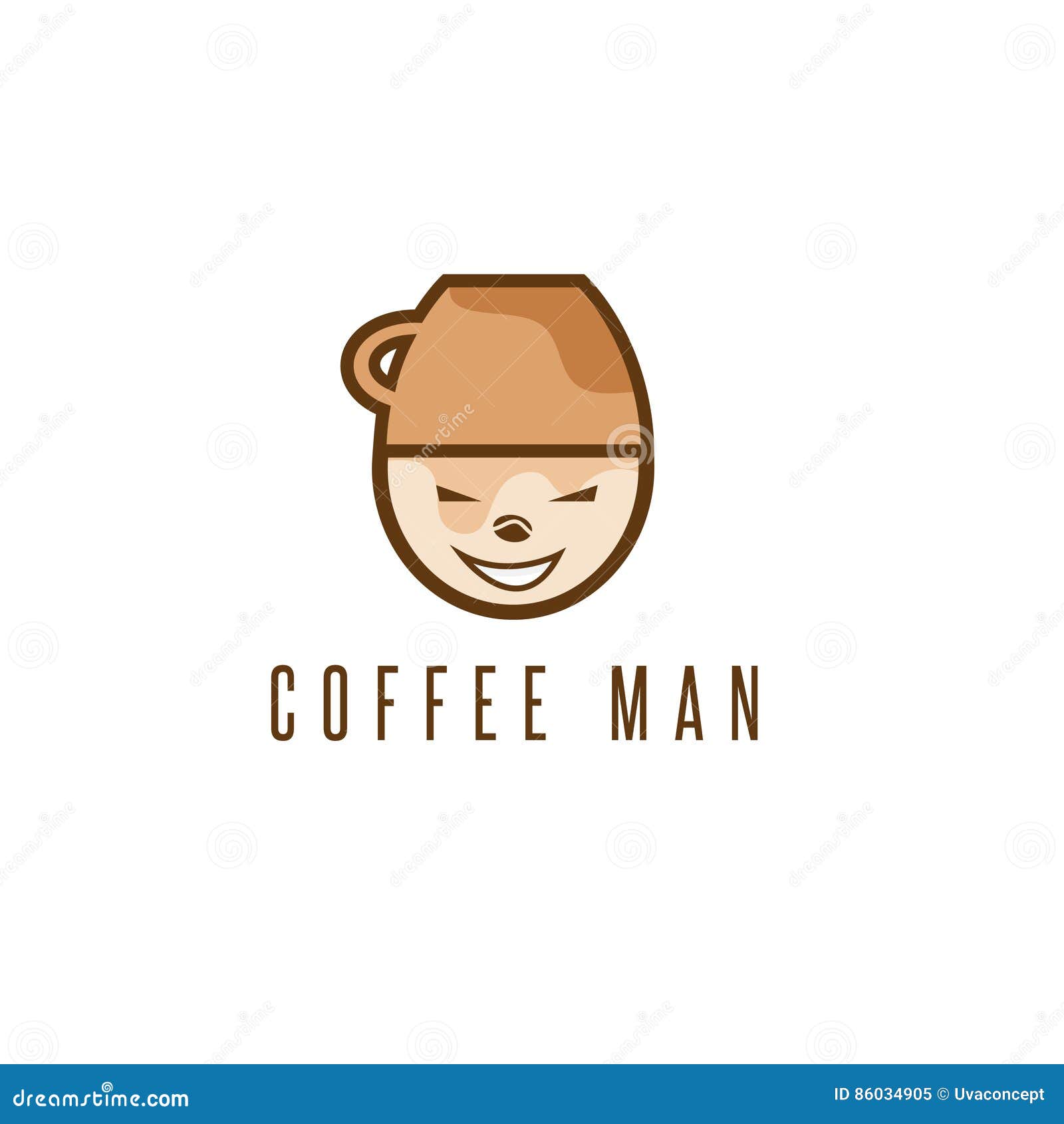 Cartoon Coffee Man with Cup on Head Vector Design Stock Vector ...
