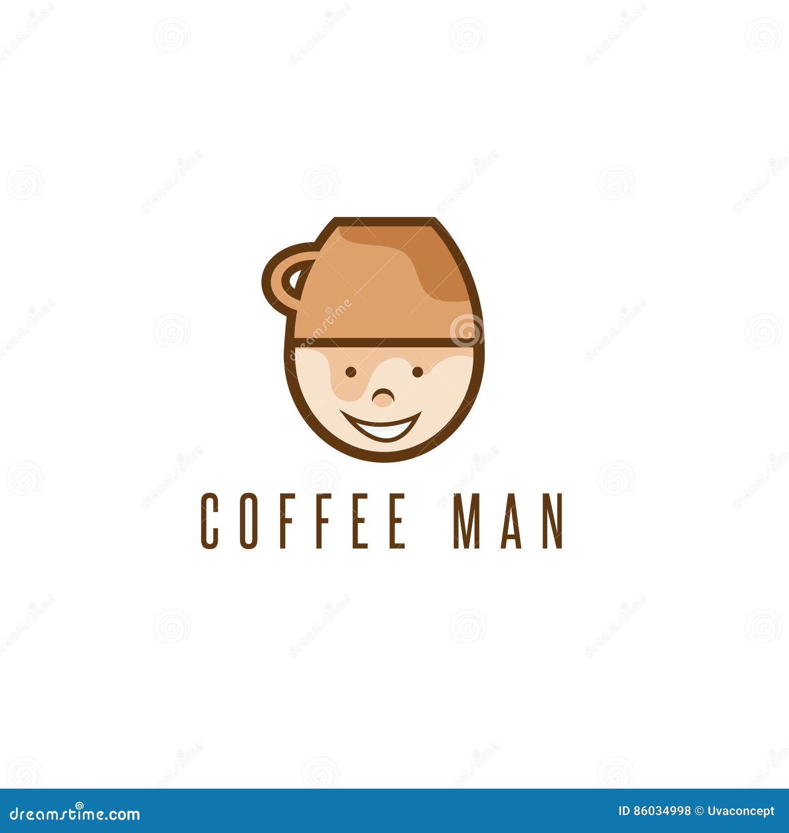 Cartoon Coffee Man with Cup on Head Vector Design Stock Vector ...