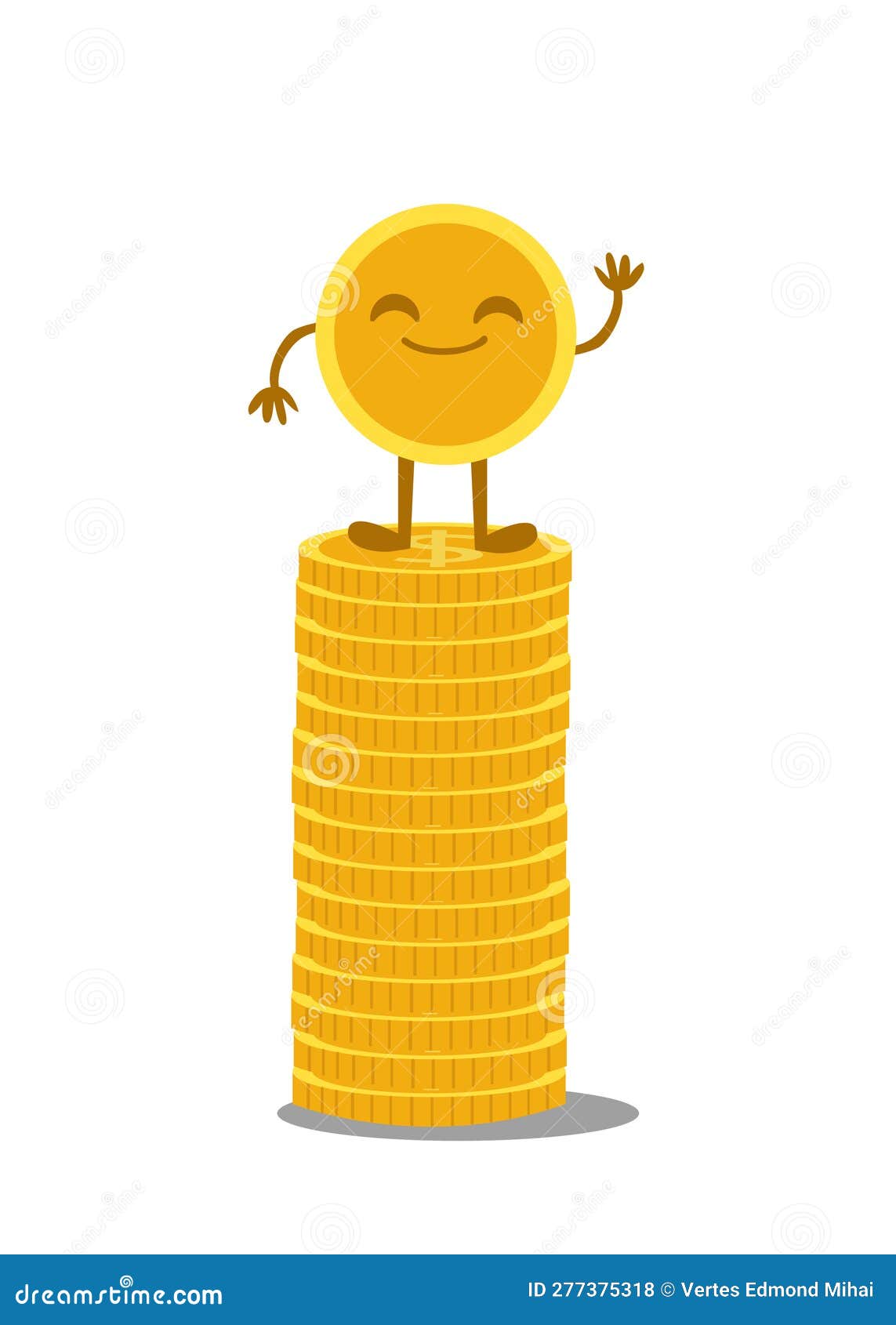 Cartoon Coin simple icon stock vector. Illustration of earning - 277375318