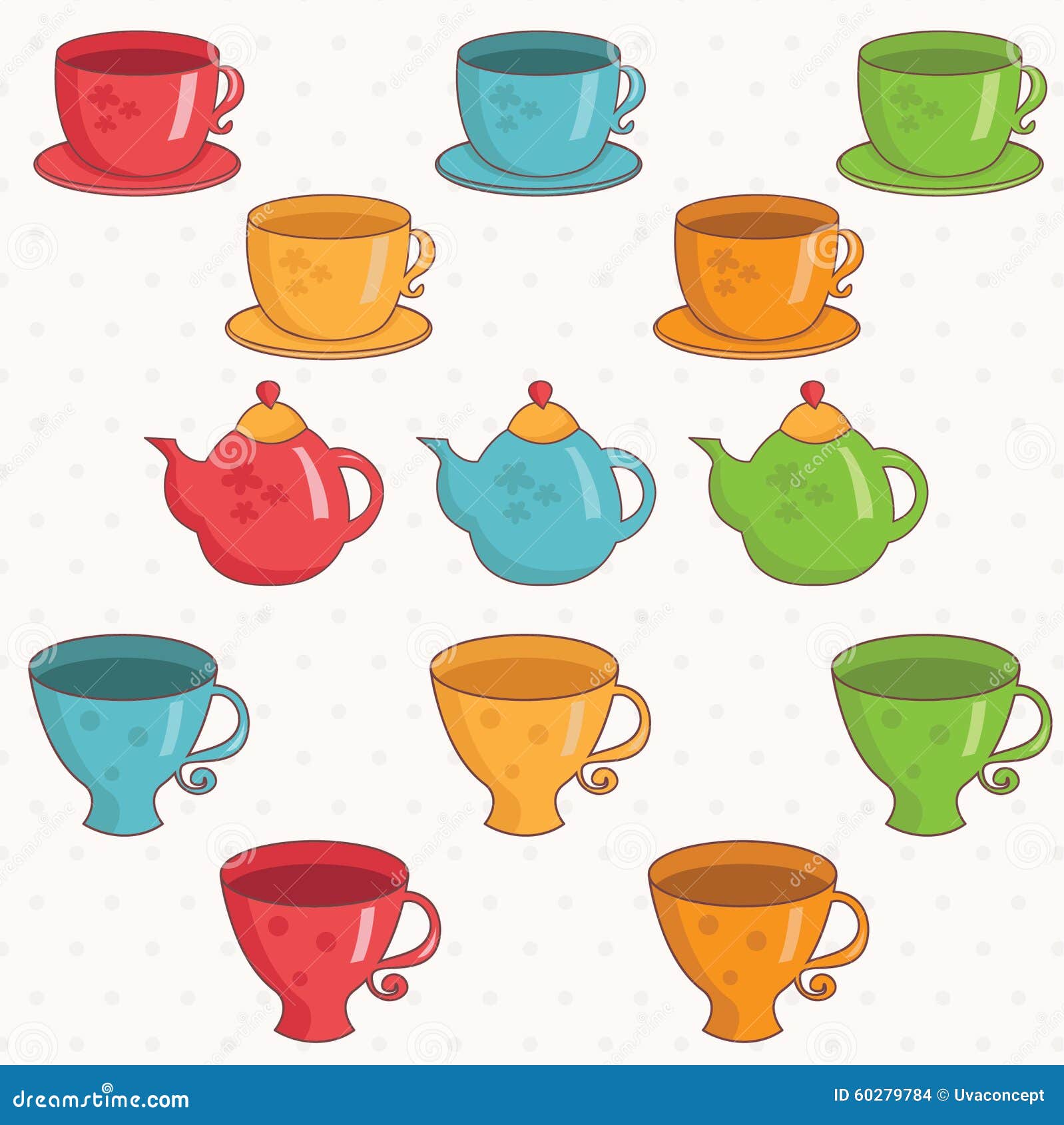 Teapot Vector Cartoon Set Icon. Vector Illustration Kettle On White ...