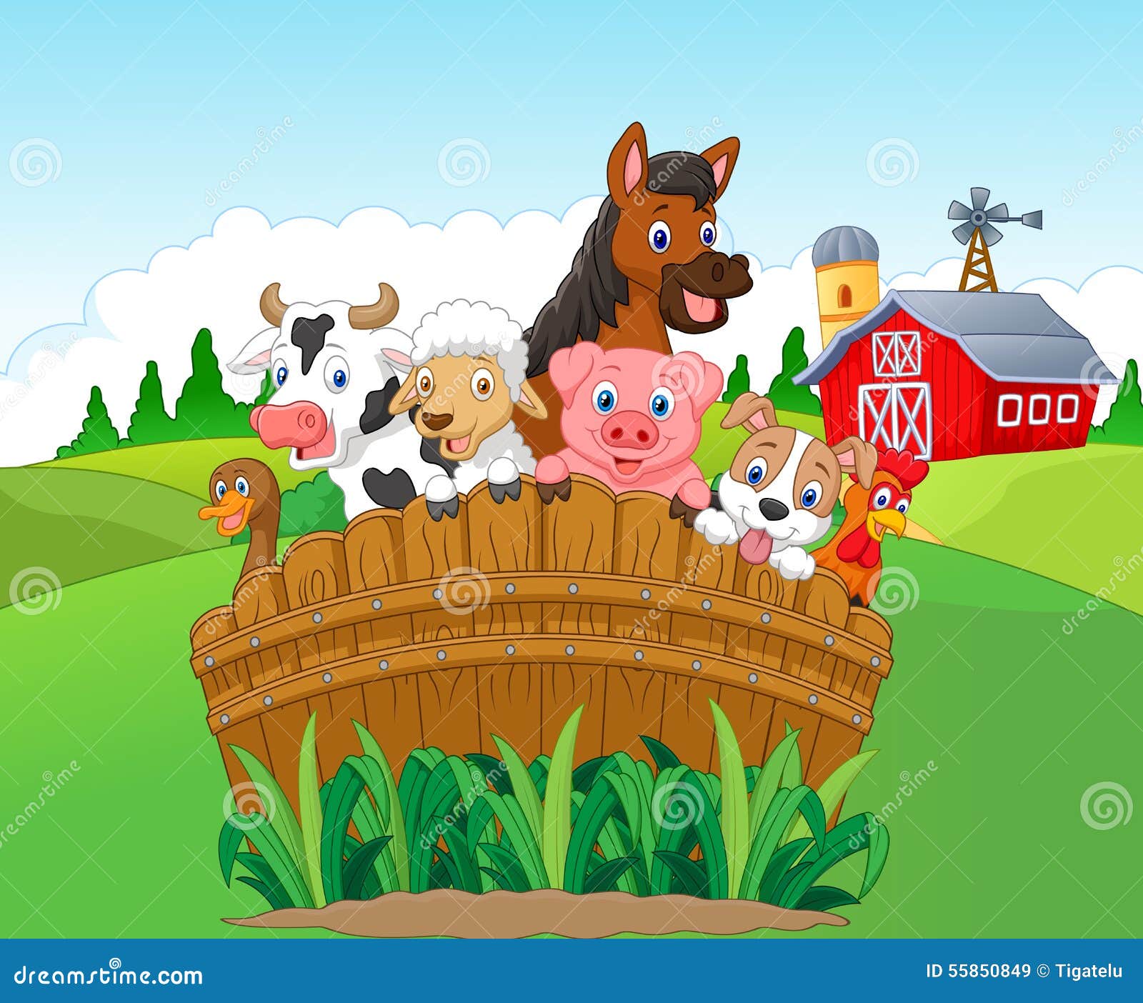 Cartoon Collection Farm Animals Stock Vector - Illustration of sheep ...