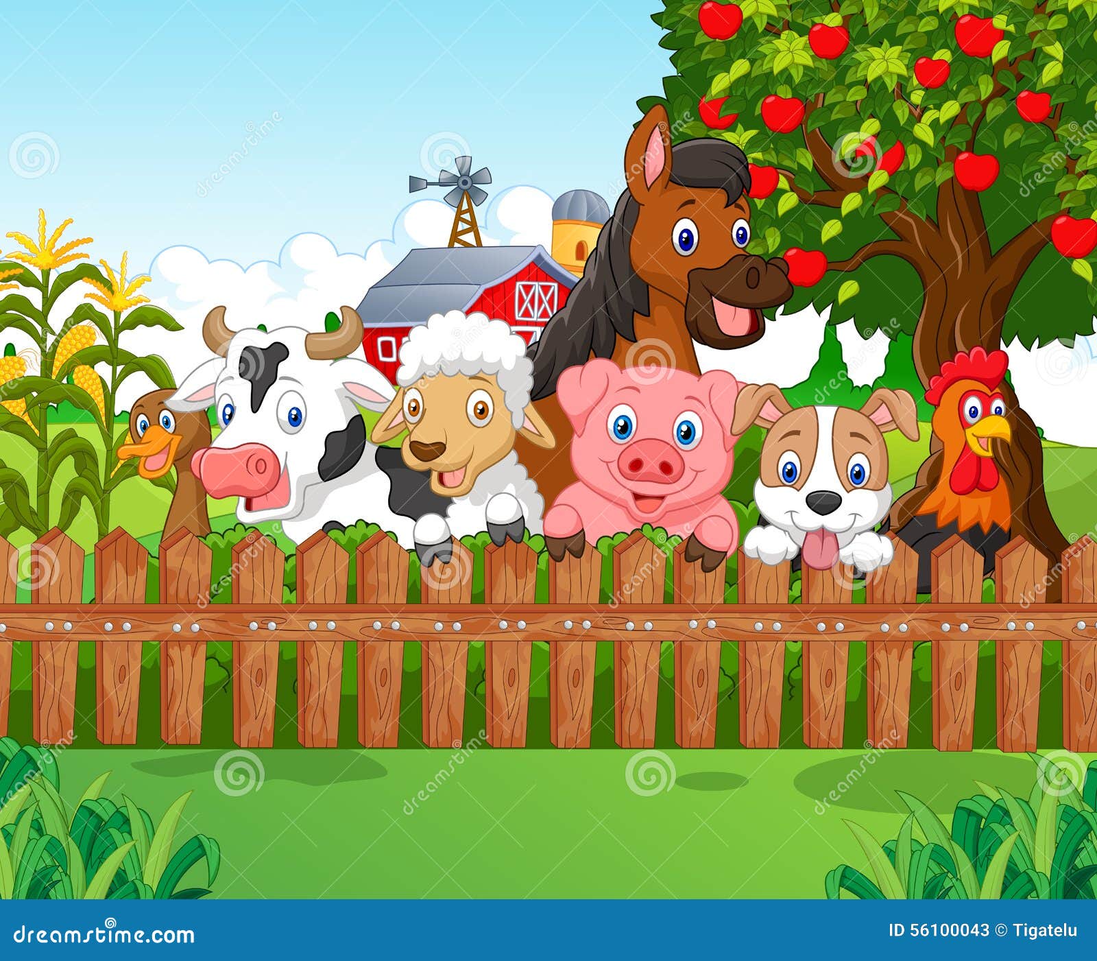 Cartoon Collection Farm Animals Stock Vector - Illustration of ...