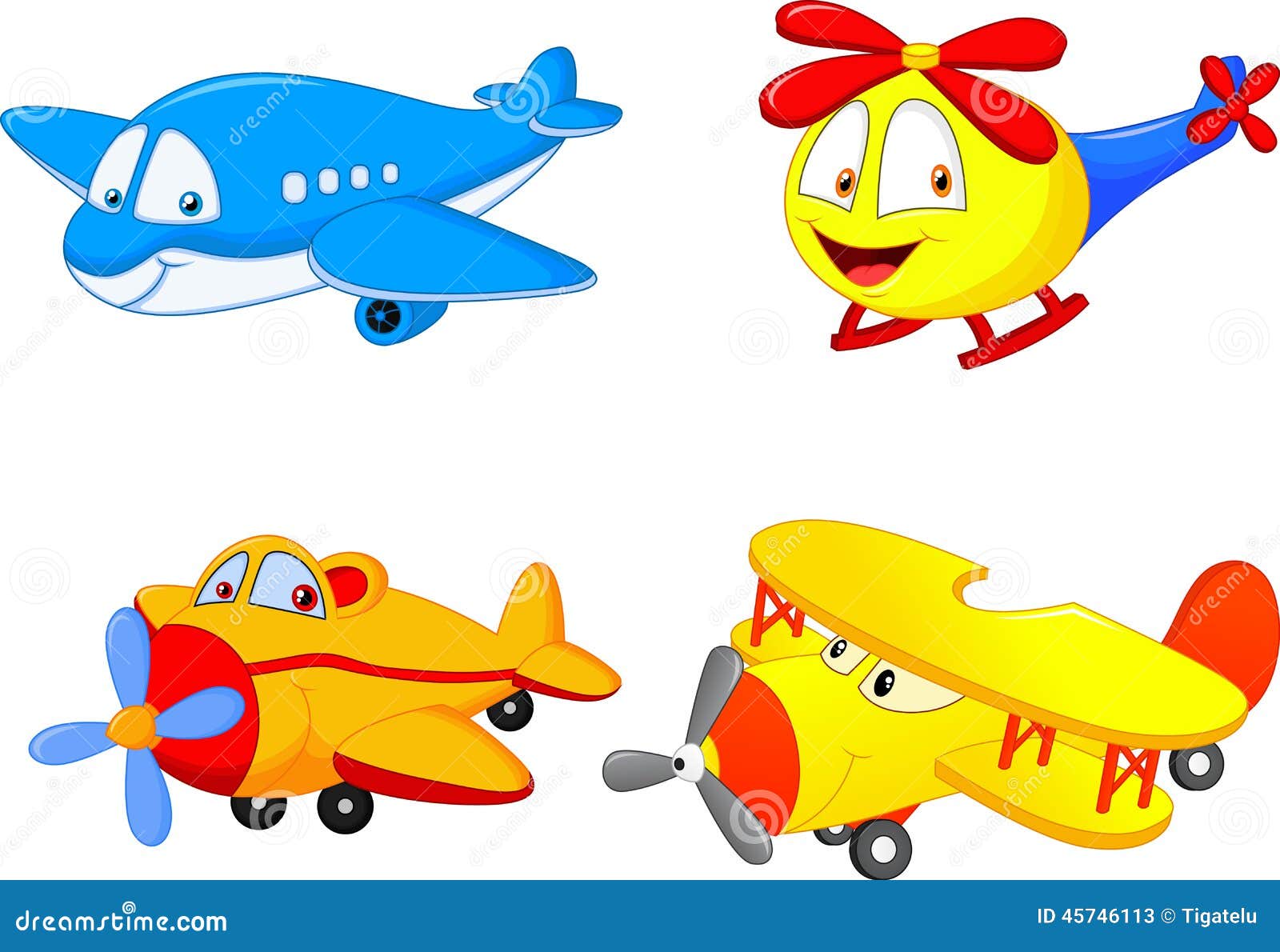 Cartoon Collection Plane Vector Illustration | CartoonDealer.com #45746113