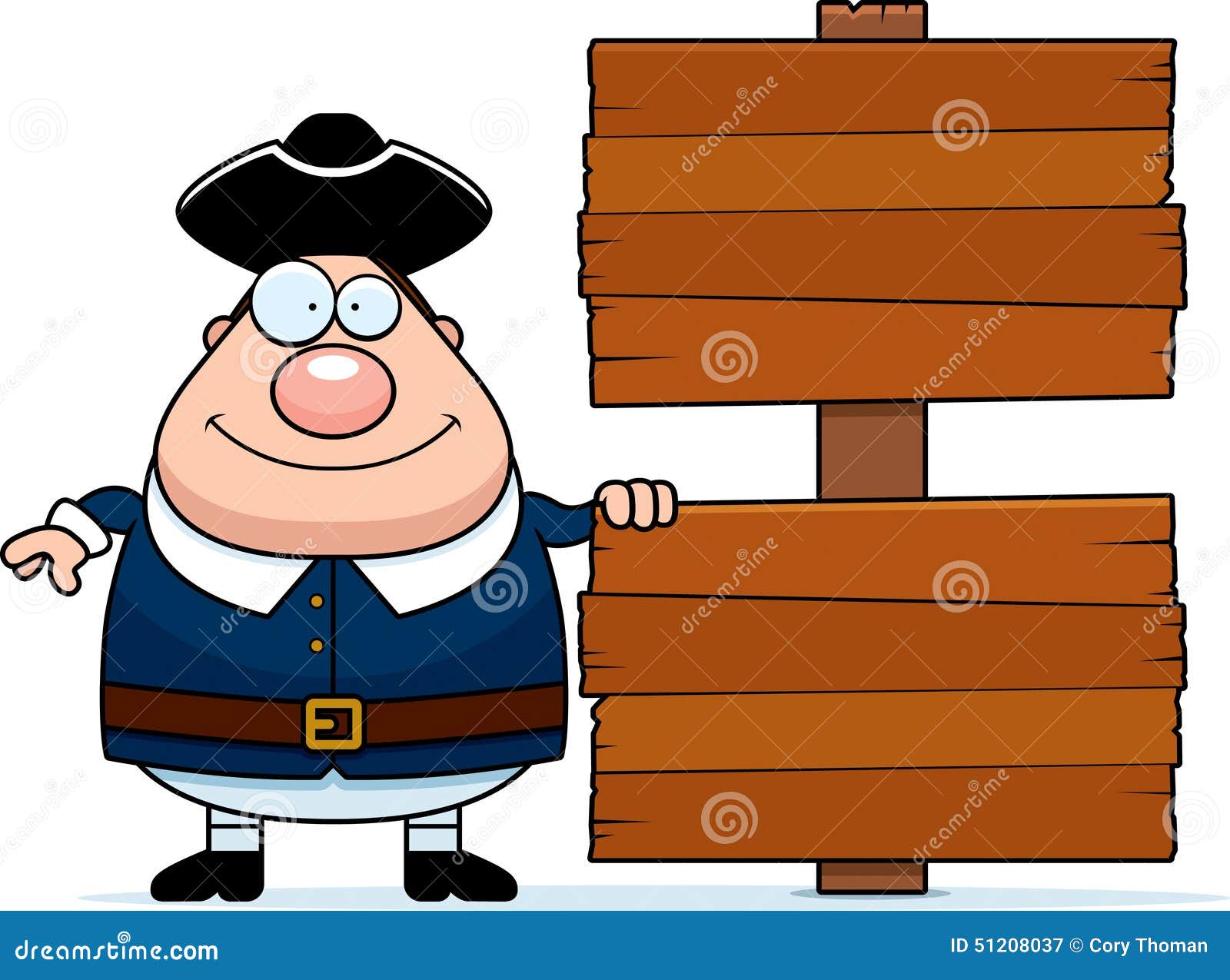 Cartoon Colonial Man Sign Stock Vector - Image: 51208037