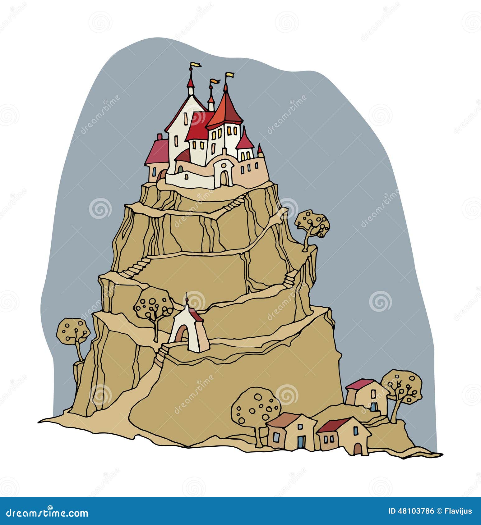 Cartoon Color Castle Vector Illustration | CartoonDealer.com #48103786