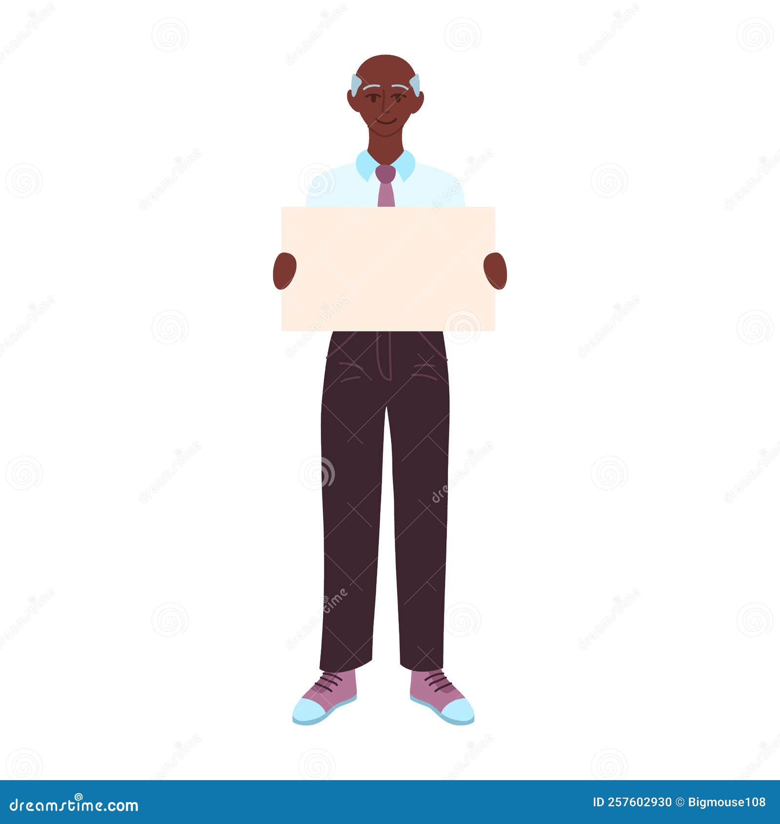 Cartoon Color Character Old Man Holding Empty Banner. Vector Stock ... Cartoon Color Character Old Man Holding Empty Banner. Vector Stock ...
