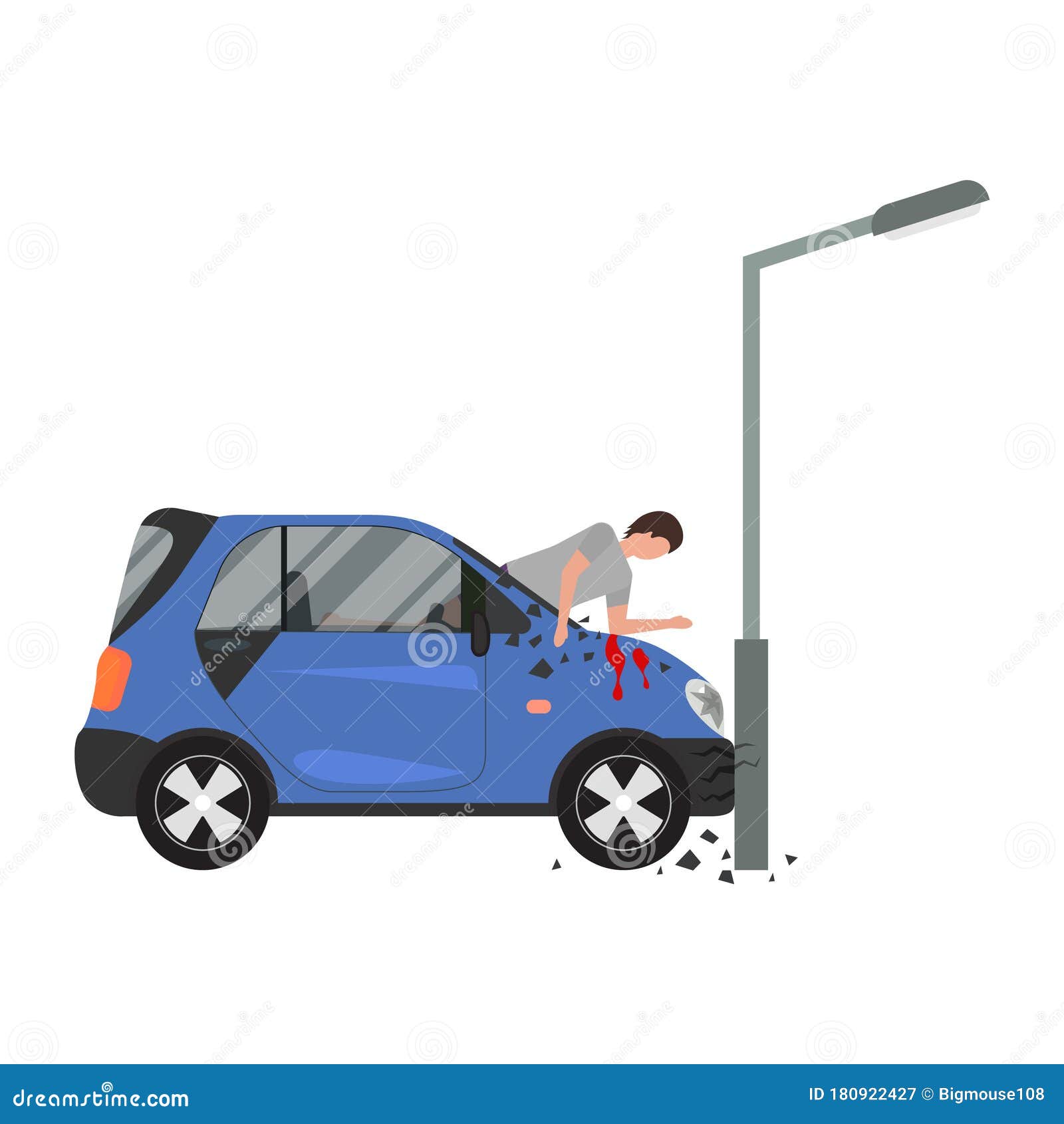 Cartoon Color Character Person And Car Accident Concept. Vector ... Cartoon Color Character Person And Car Accident Concept. Vector ...