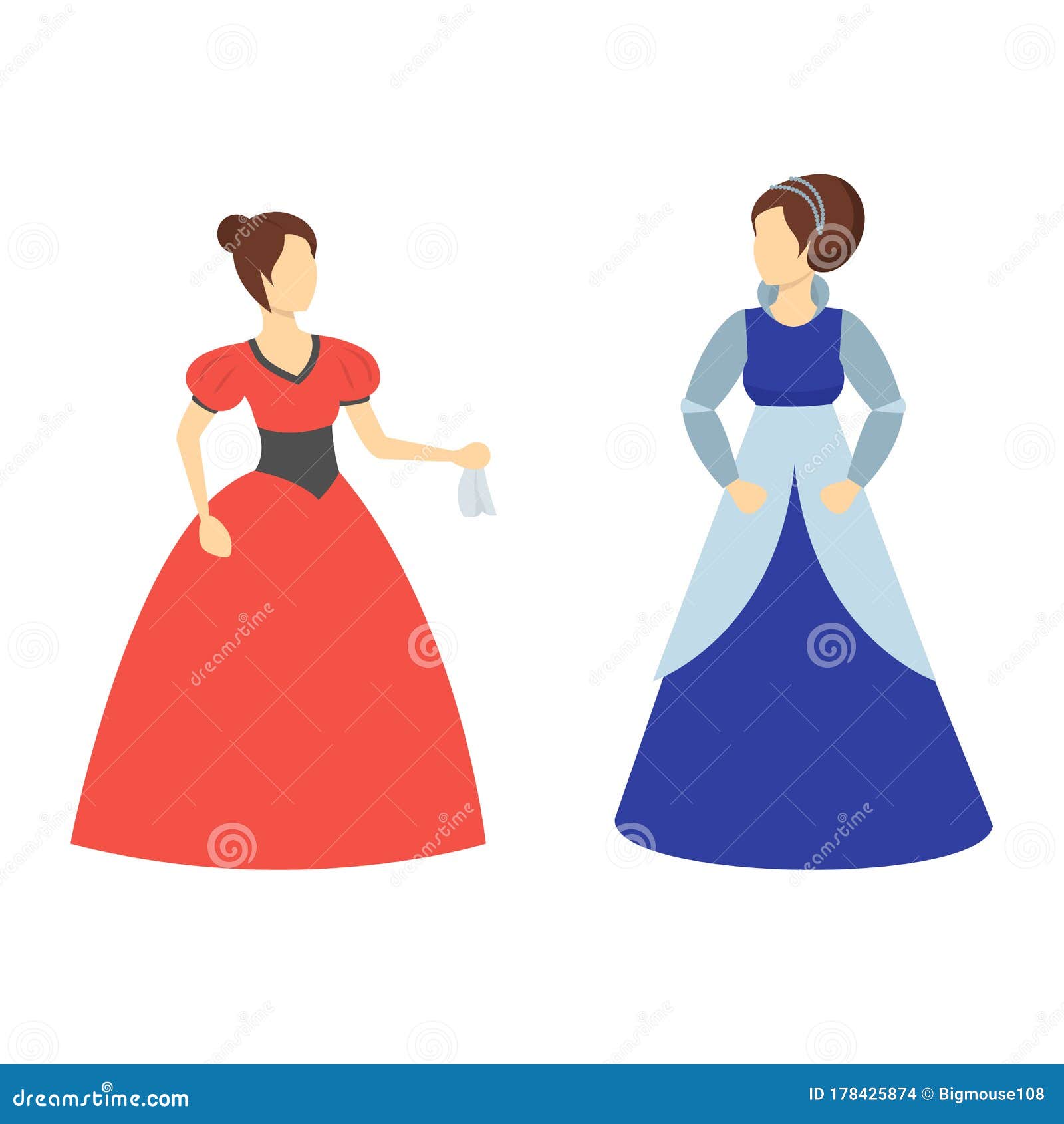 Cartoon Color Character Person Female Medieval Princess Concept. Vector ... Cartoon Color Character Person Female Medieval Princess Concept. Vector ...
