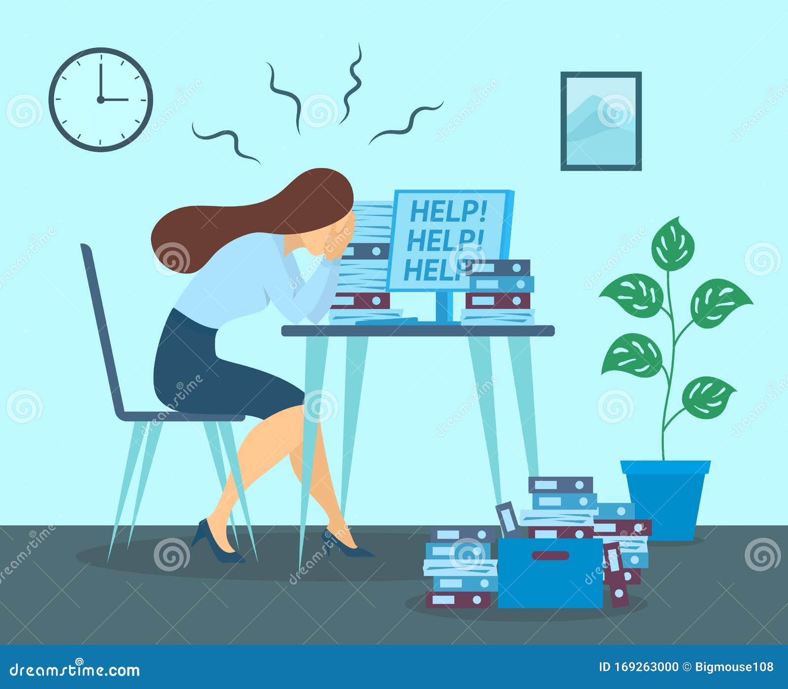 Cartoon Color Character Person And Job Burnout Concept. Vector ... Cartoon Color Character Person And Job Burnout Concept. Vector ...