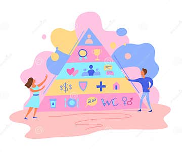 Cartoon Color Characters People and Basic Needs Concept. Vector Stock ...