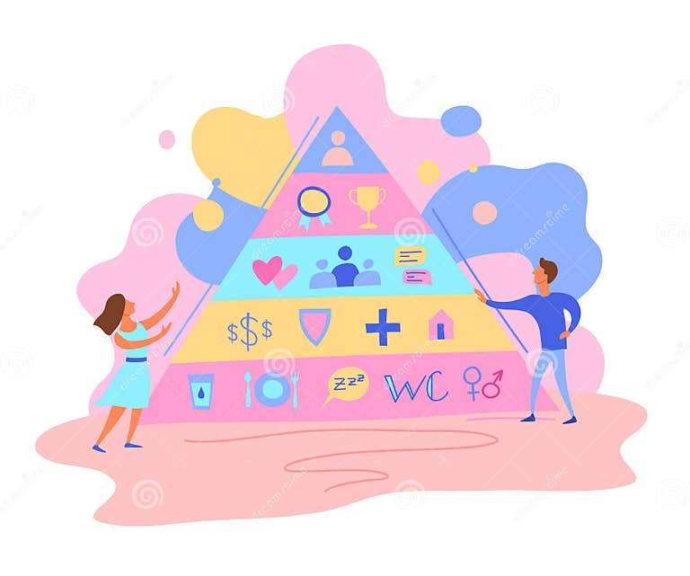 Cartoon Color Characters People and Basic Needs Concept. Vector Stock ...