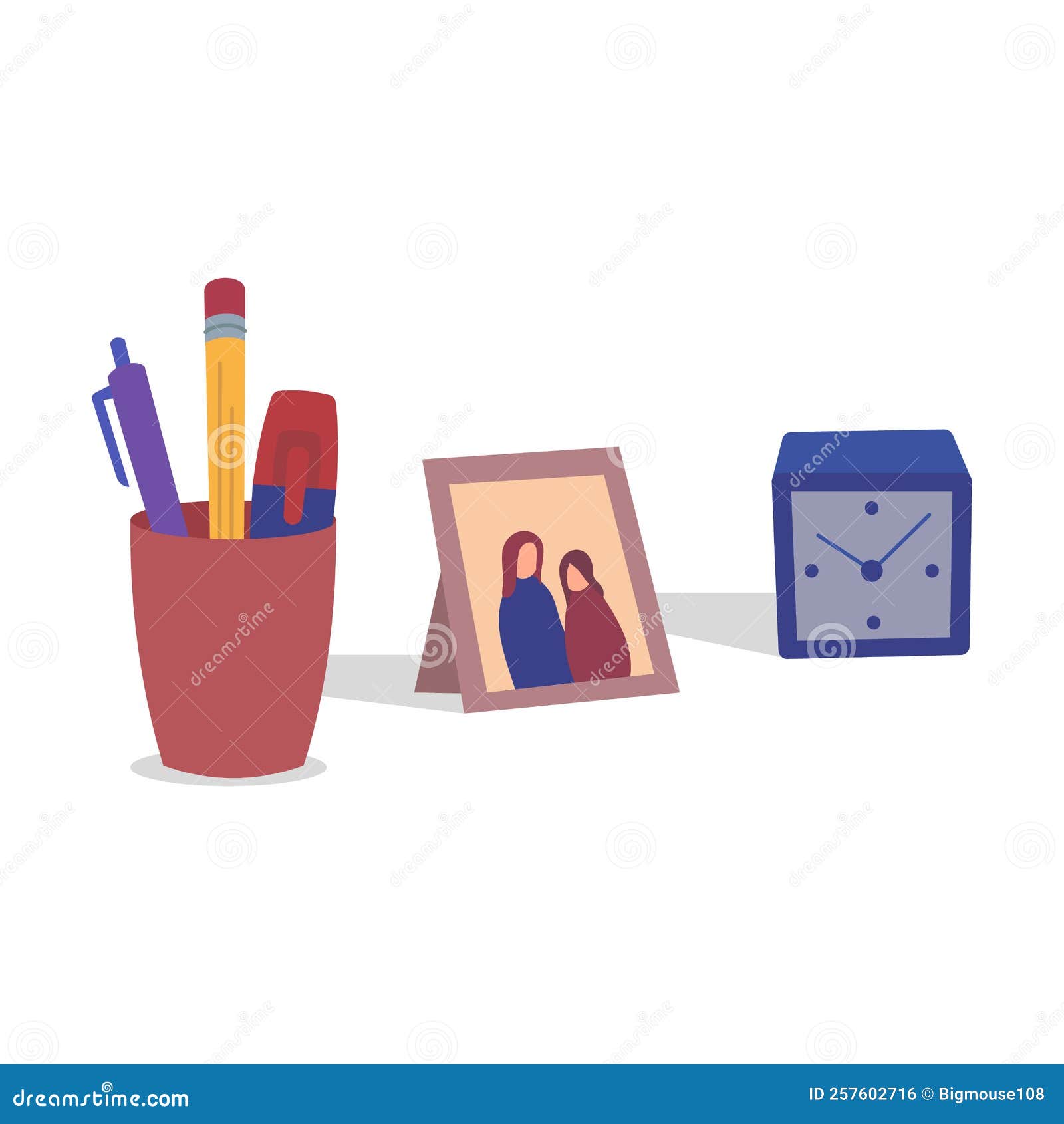 Cartoon Color Desktop Elements Set. Vector Stock Vector - Illustration ...