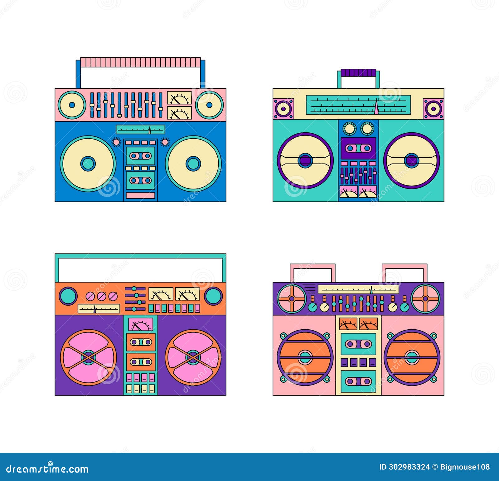 Boombox Icon. Trendy Modern Flat Linear Vector Boombox Icon On W ... Boombox Icon. Trendy Modern Flat Linear Vector Boombox Icon On W ...