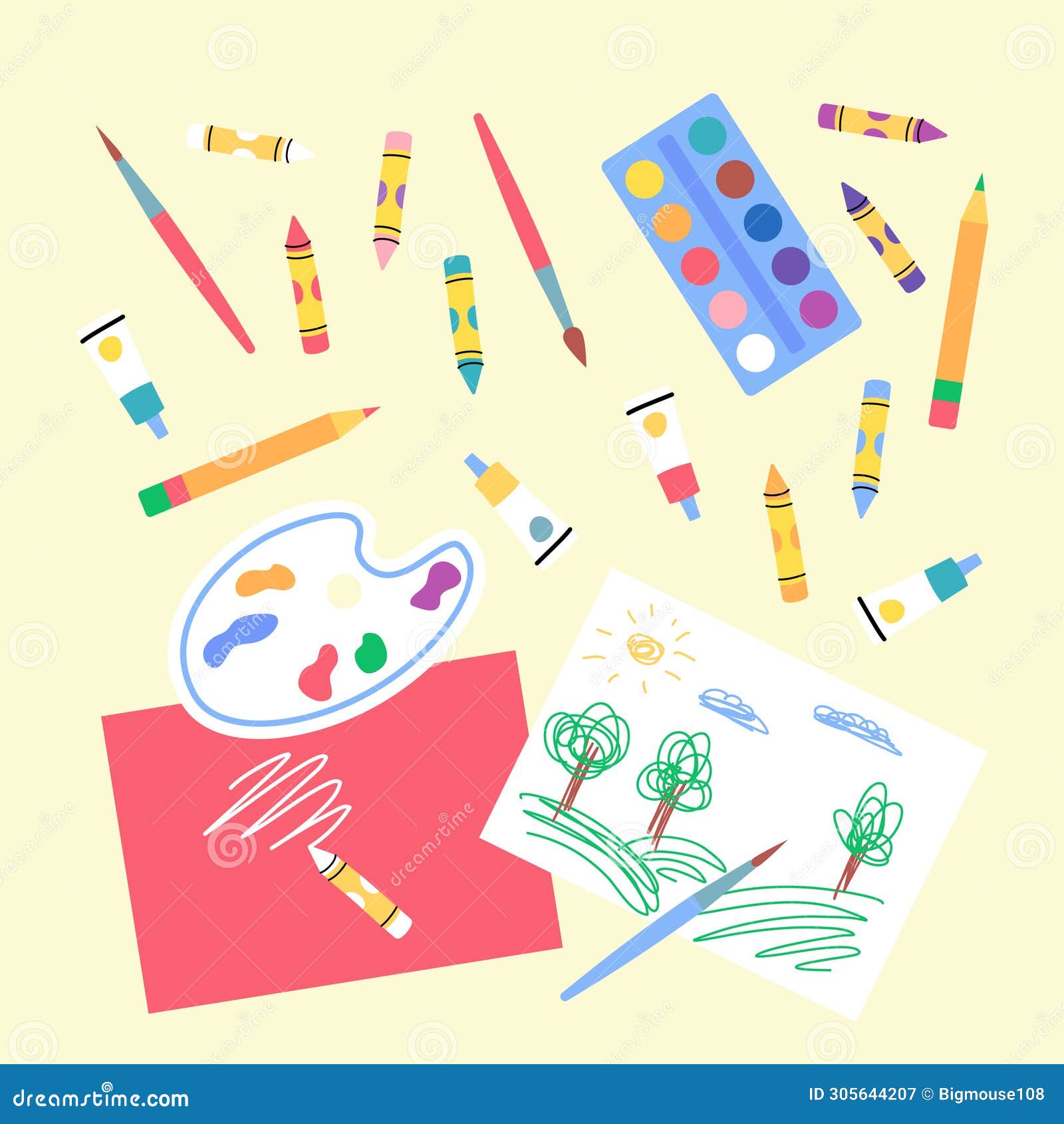 Cartoon Color Drawing Element Set. Vector Stock Illustration ...