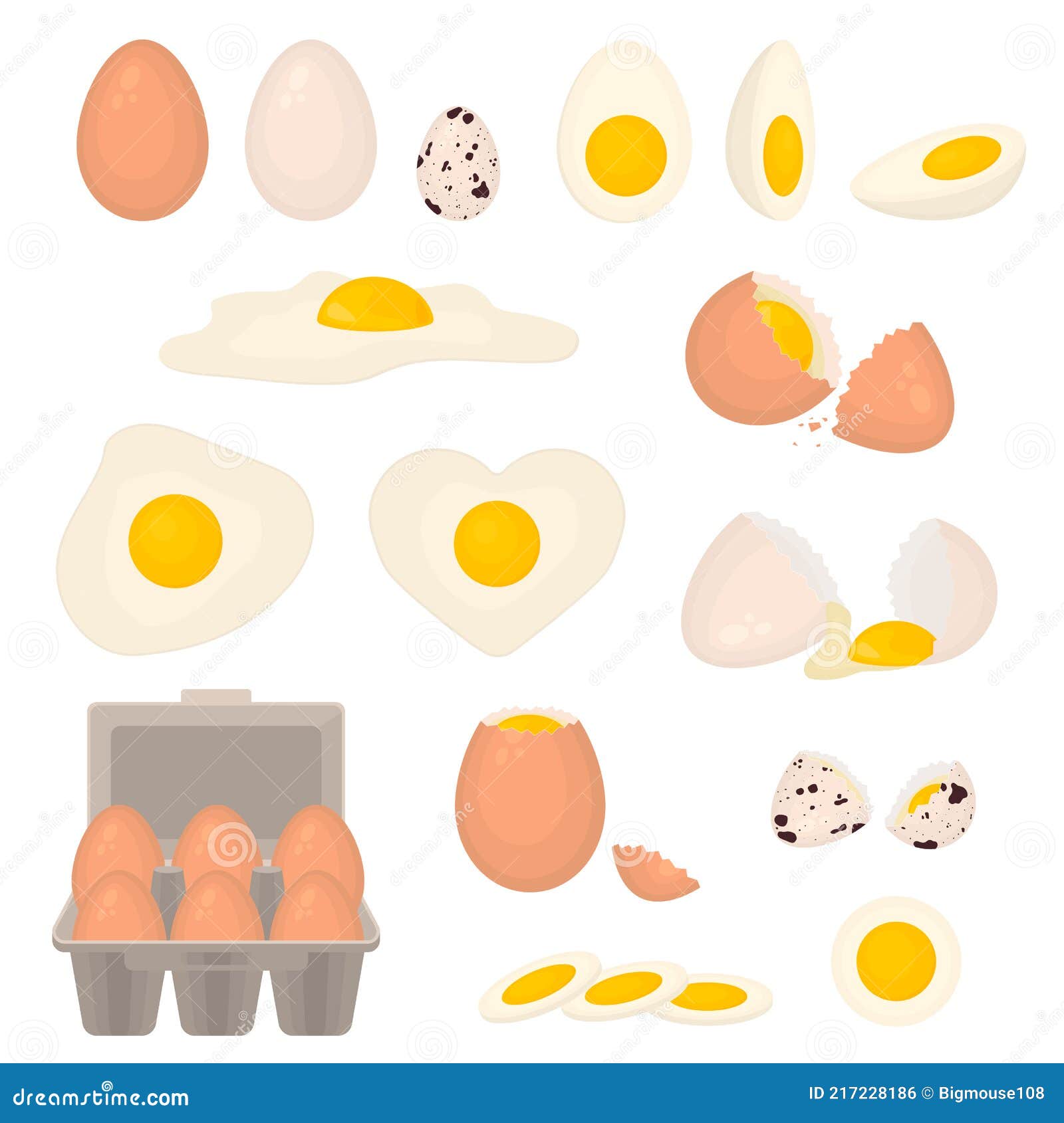 Cartoon Color Eggs Different Forms Icons Set. Vector Stock Vector ...