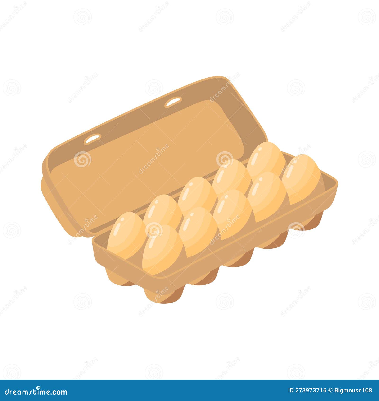 Cartoon Color Fresh Eggs in a Cardboard Box. Vector Stock Vector ...