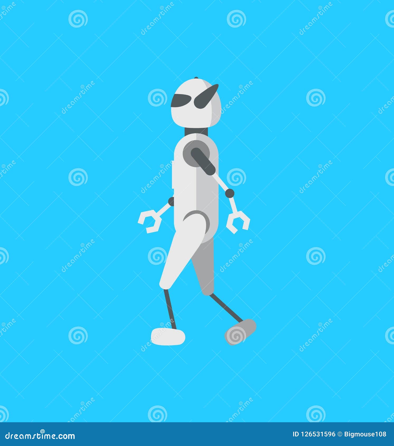 Cartoon Color Android Robot on a Blue. Vector Stock Vector ...