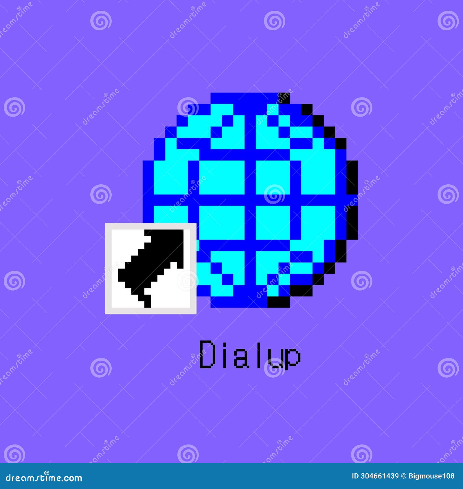 Cartoon Color Pixel Art Dialup Shortcut. Vector | CartoonDealer.com ...