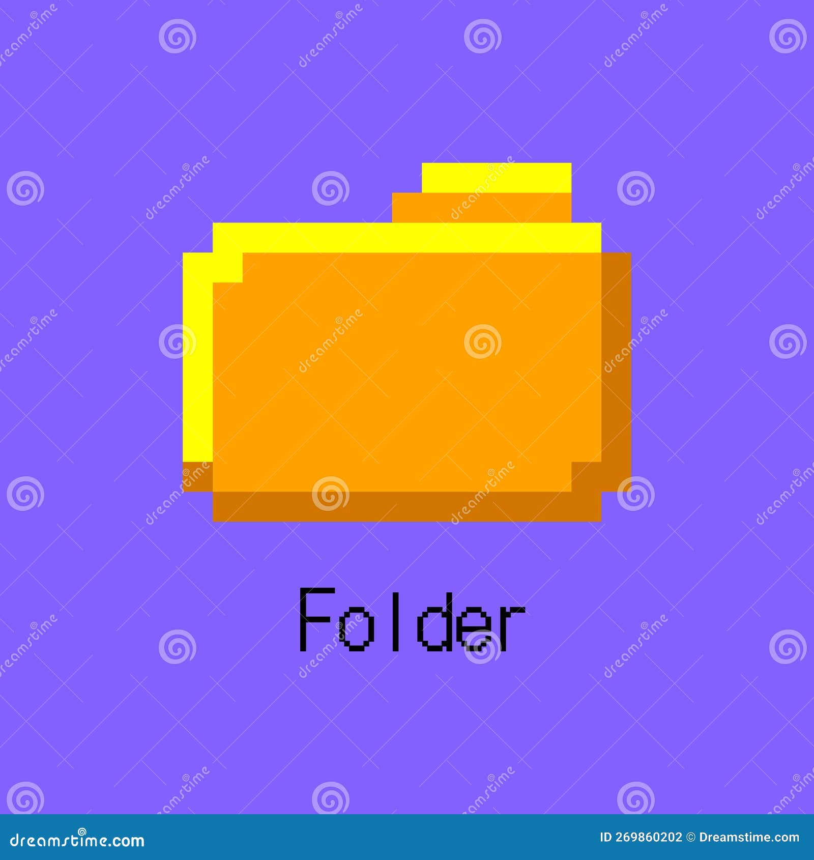Cartoon Color Pixel Folder UI Button. Vector Stock Vector ...
