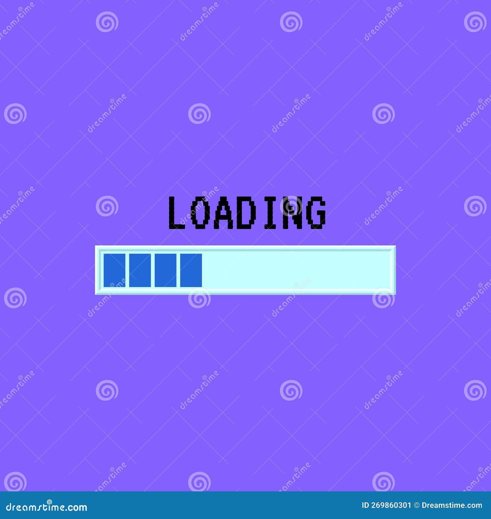Pixel Art Loading Process Icon Loading Status Bar Round Buffer
