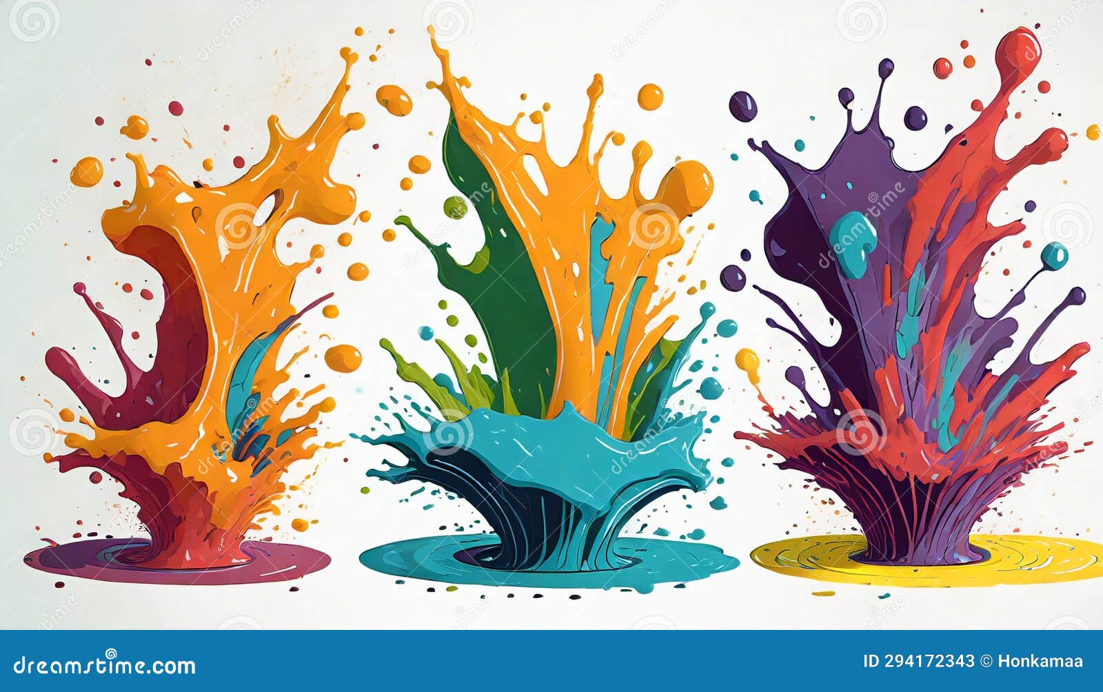 Cartoon color splashes stock illustration. Illustration of drips ...