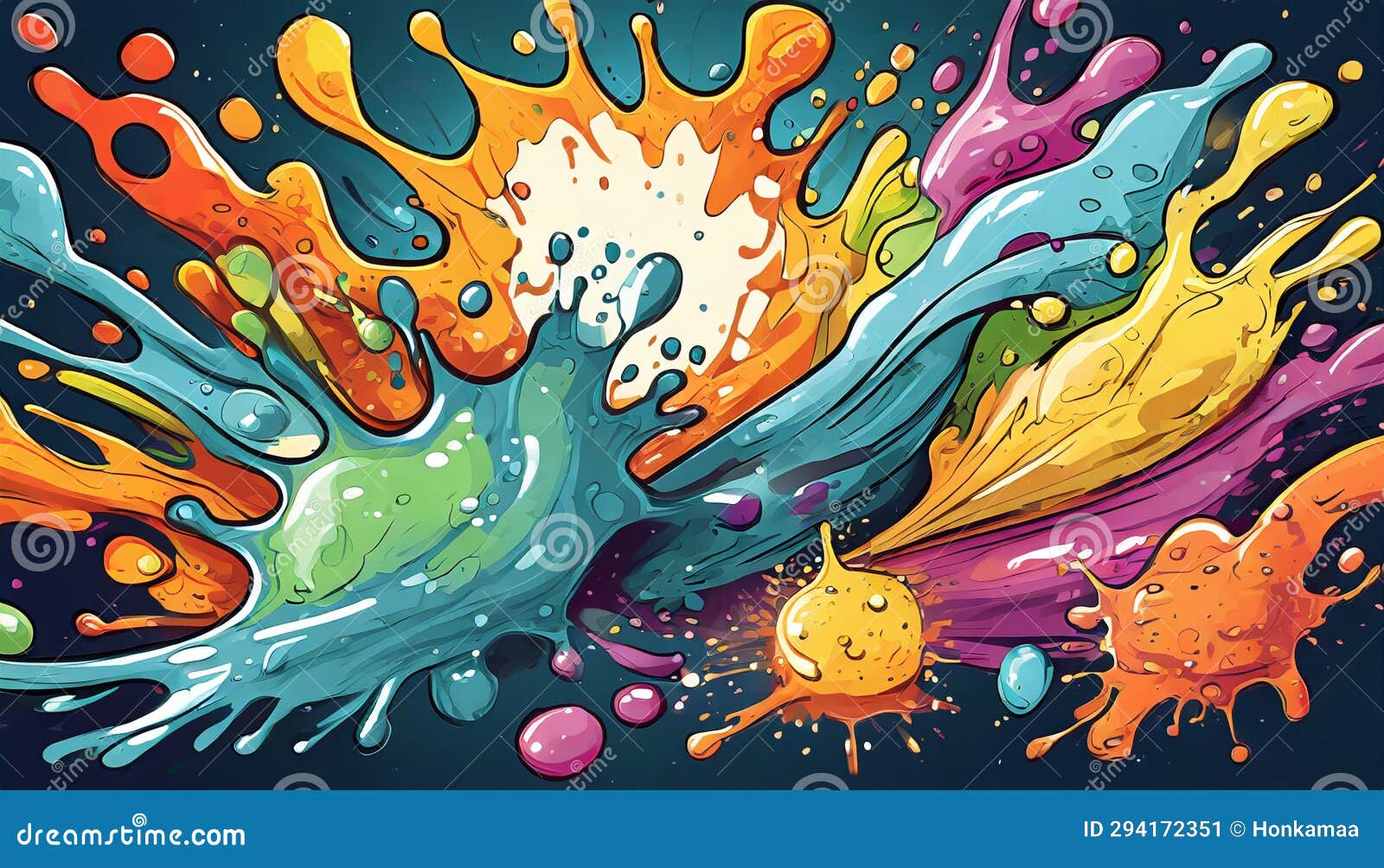 Cartoon color splashes stock illustration. Illustration of mess - 294172351