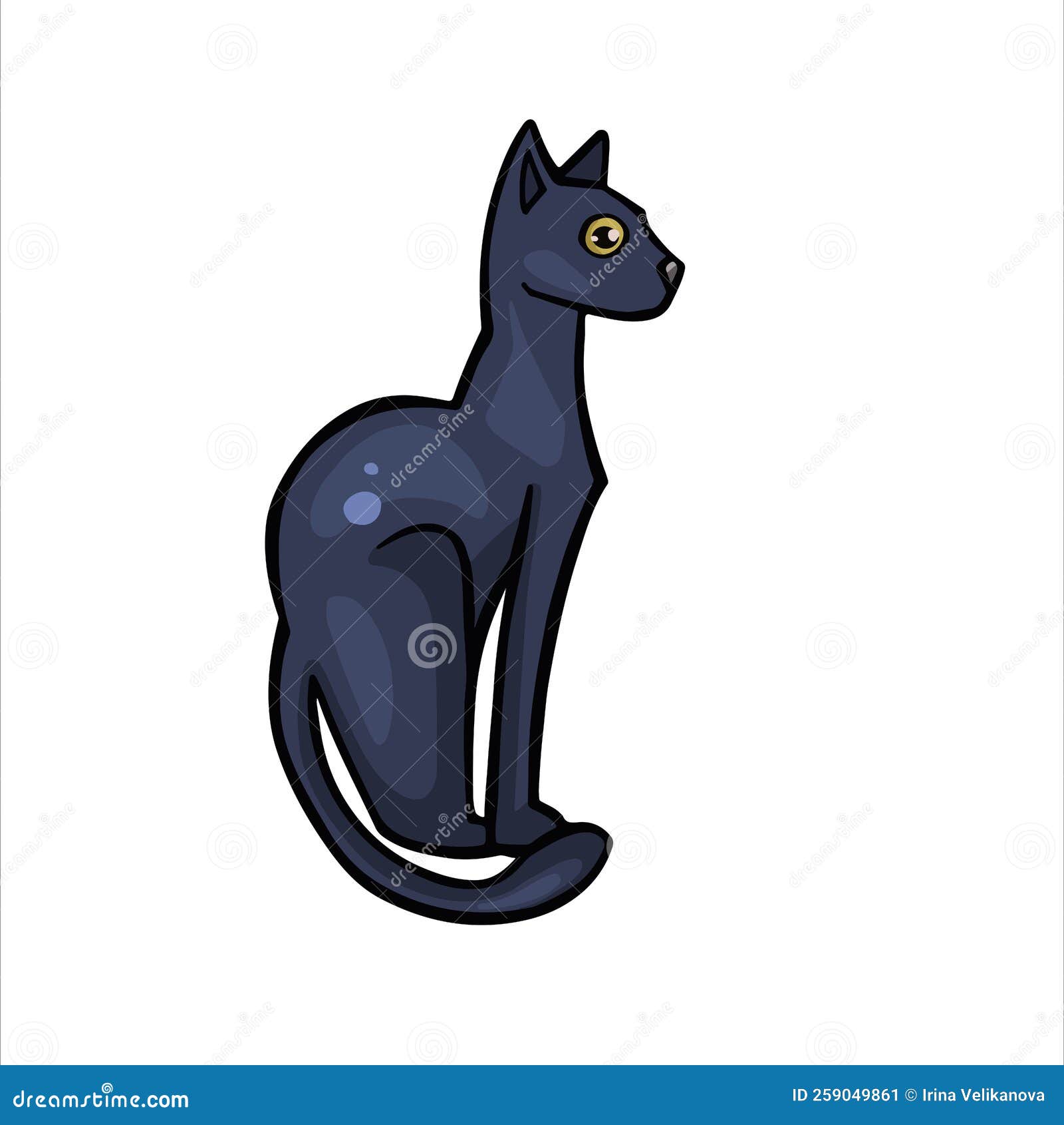 Cartoon Colored Black Cat Vector Animal Illustration Stock Vector ...