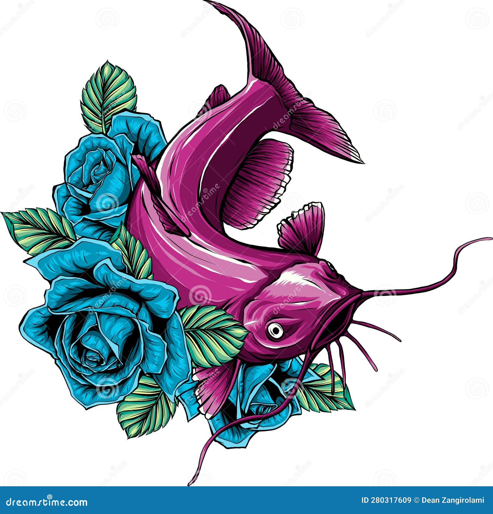 Cartoon of Colored Catfish Vector Illustration Design Stock Vector ...
