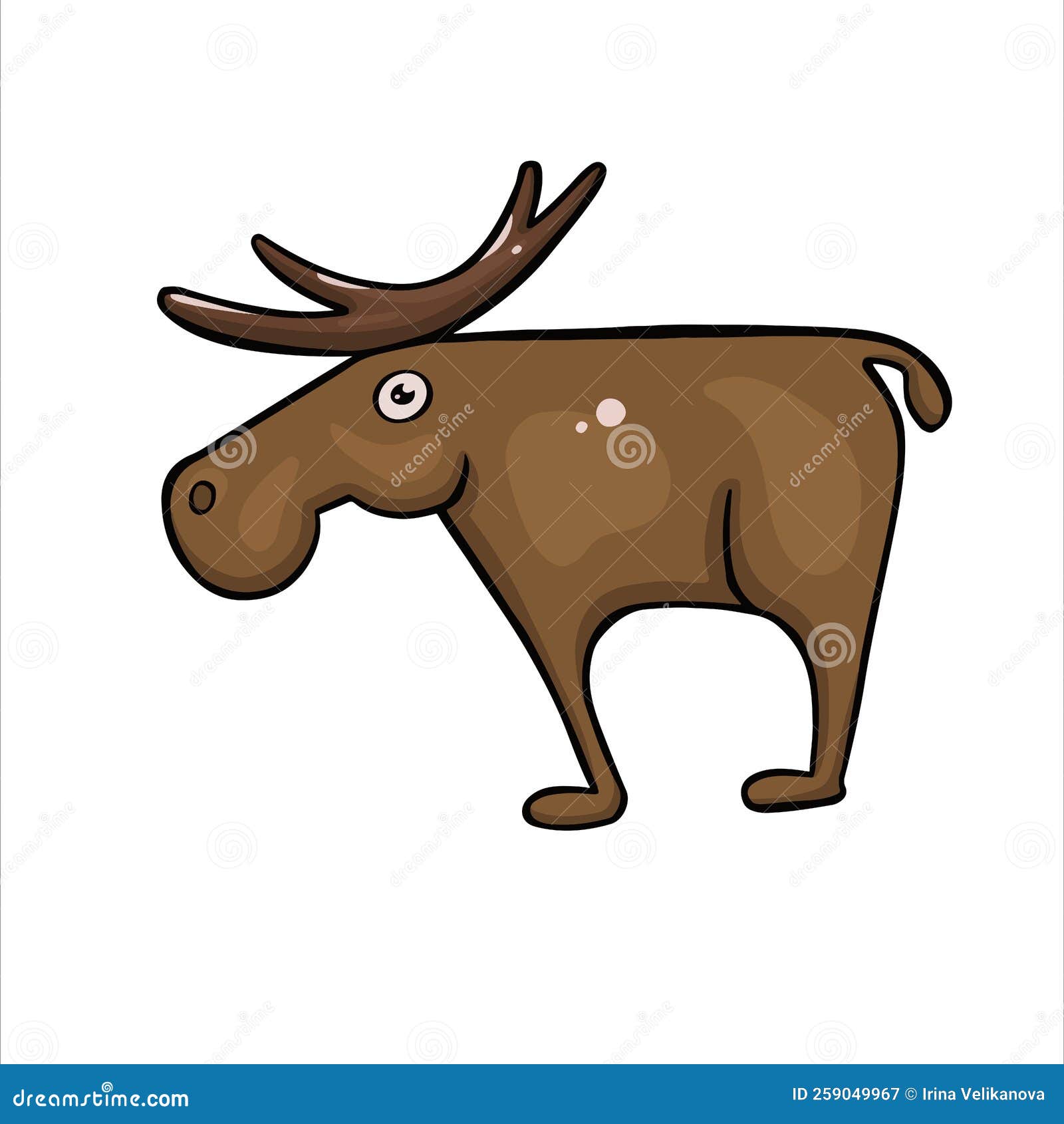 Cartoon Colored Elk, Deer Vector Animal Illustration Stock Vector ...