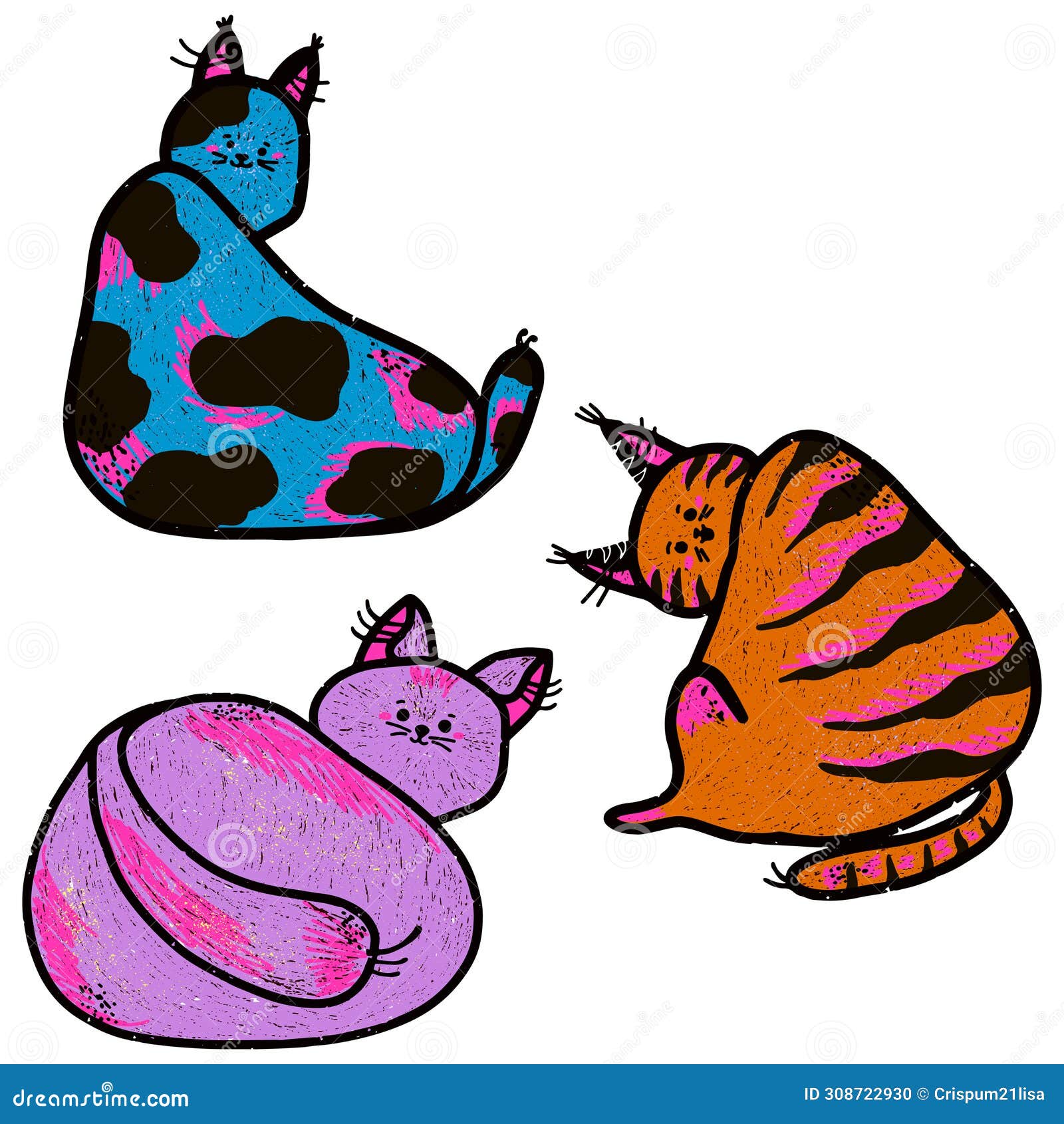 Spotty Cats Vector Illustration | CartoonDealer.com #12403750