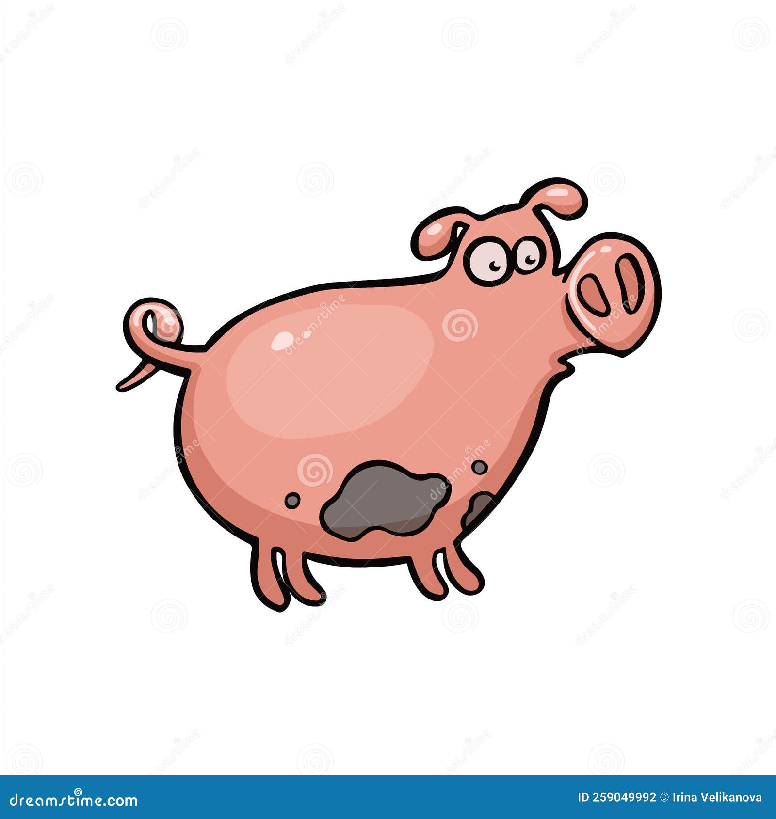 Cartoon Colored Pig Piglet Vector Animal Illustration Stock Vector ...