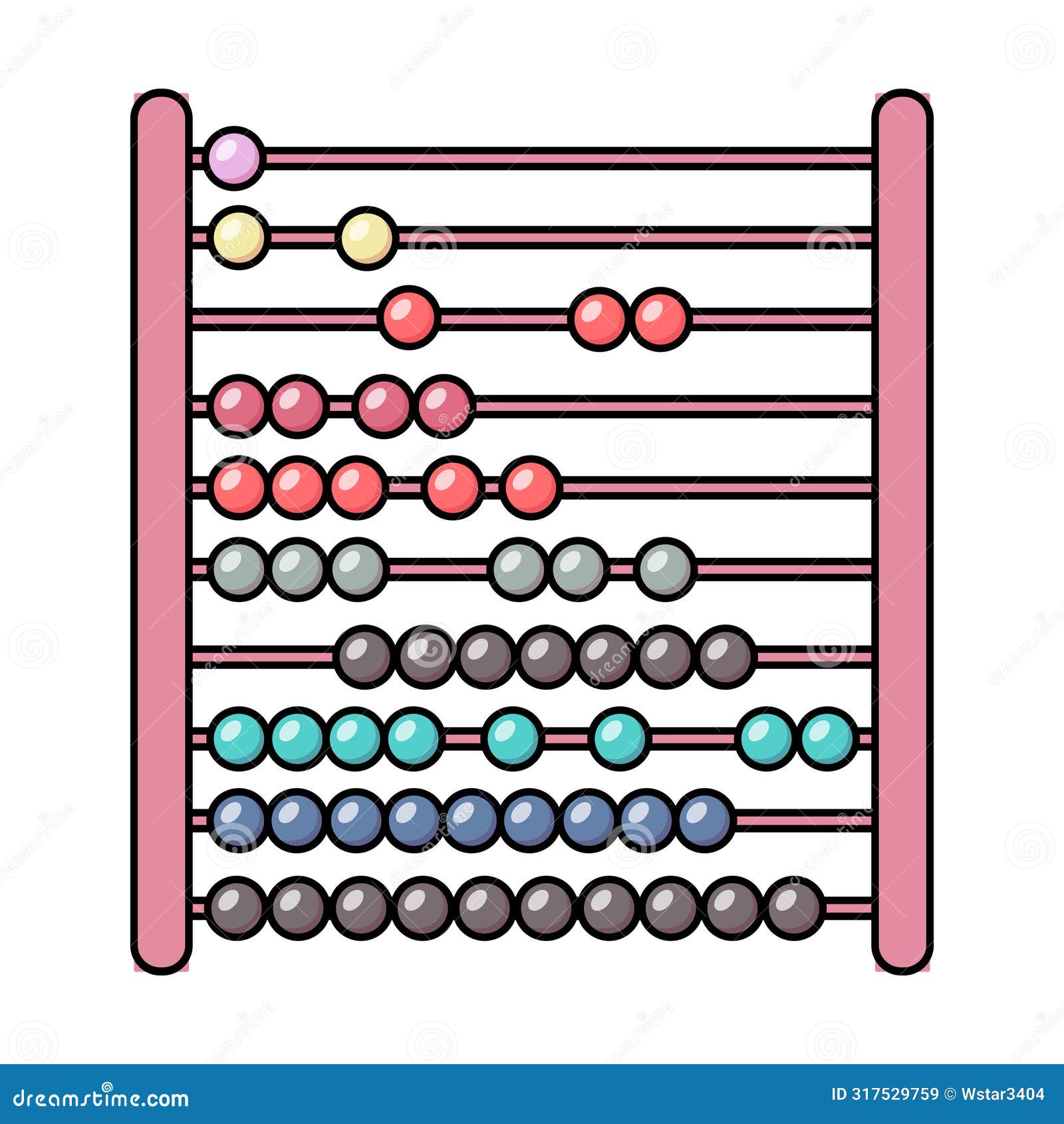 Cartoon Colorful Abacus Icon Stock Vector - Illustration of instrument ...