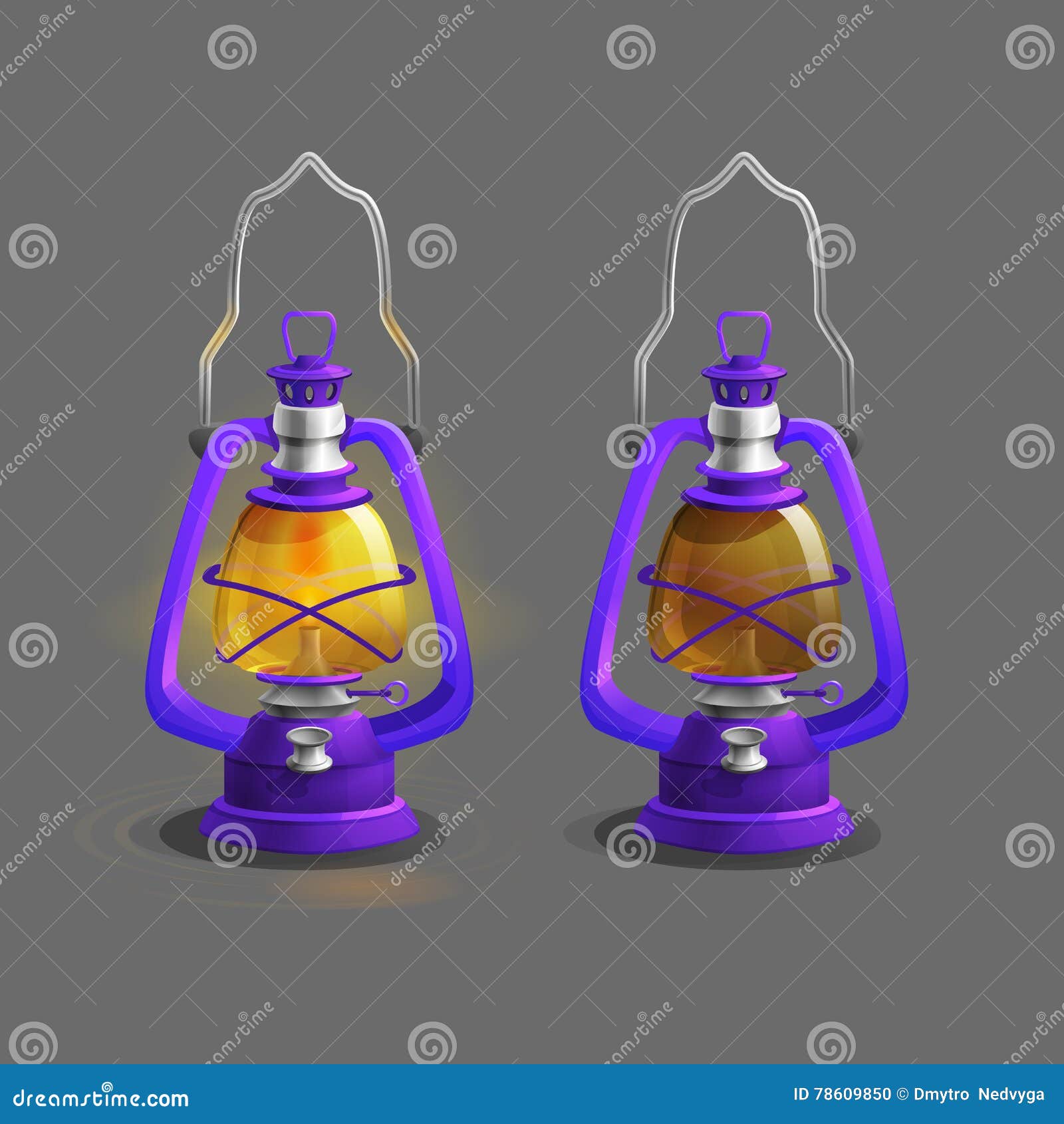 Cartoon Colorful Ancient Lamp for Games. Stock Vector - Illustration of ...