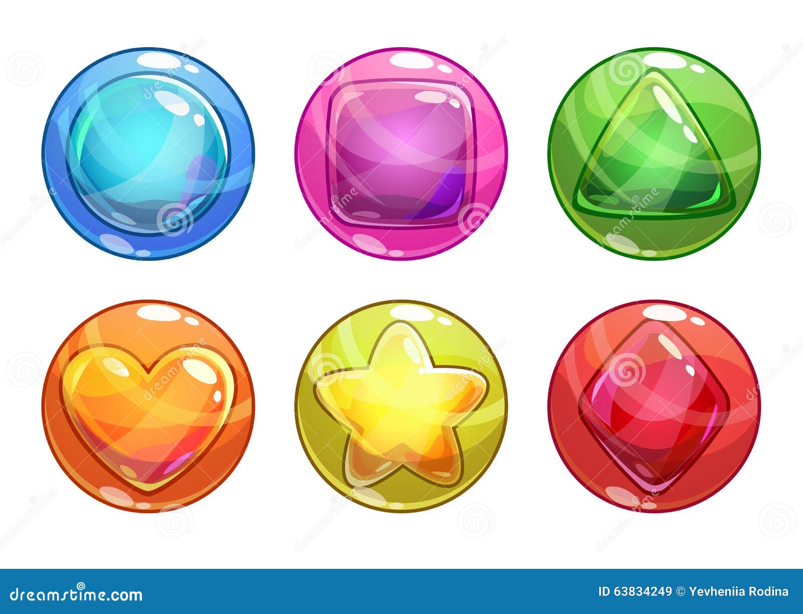 Cartoon Colorful Bubbles with Different Shapes Stock Illustration ...