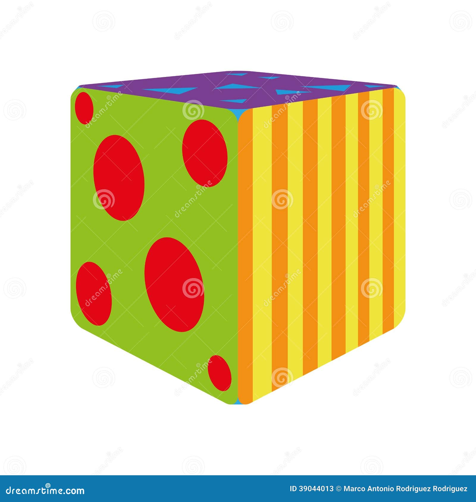 Cartoon Colorful Cube Isolated on White Background Stock Vector ...