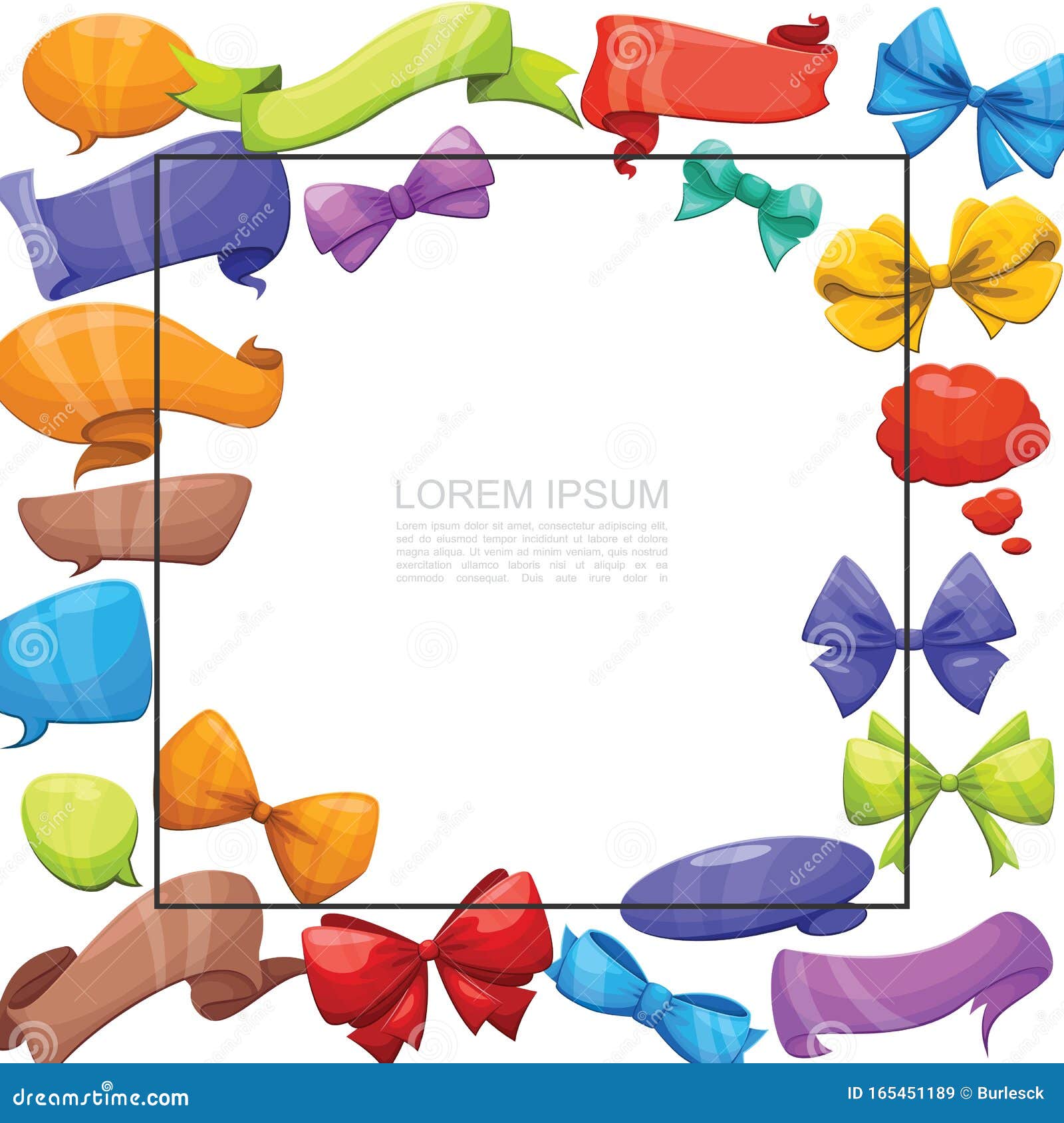 Cartoon Colorful Decorative Elements Template Stock Vector ...