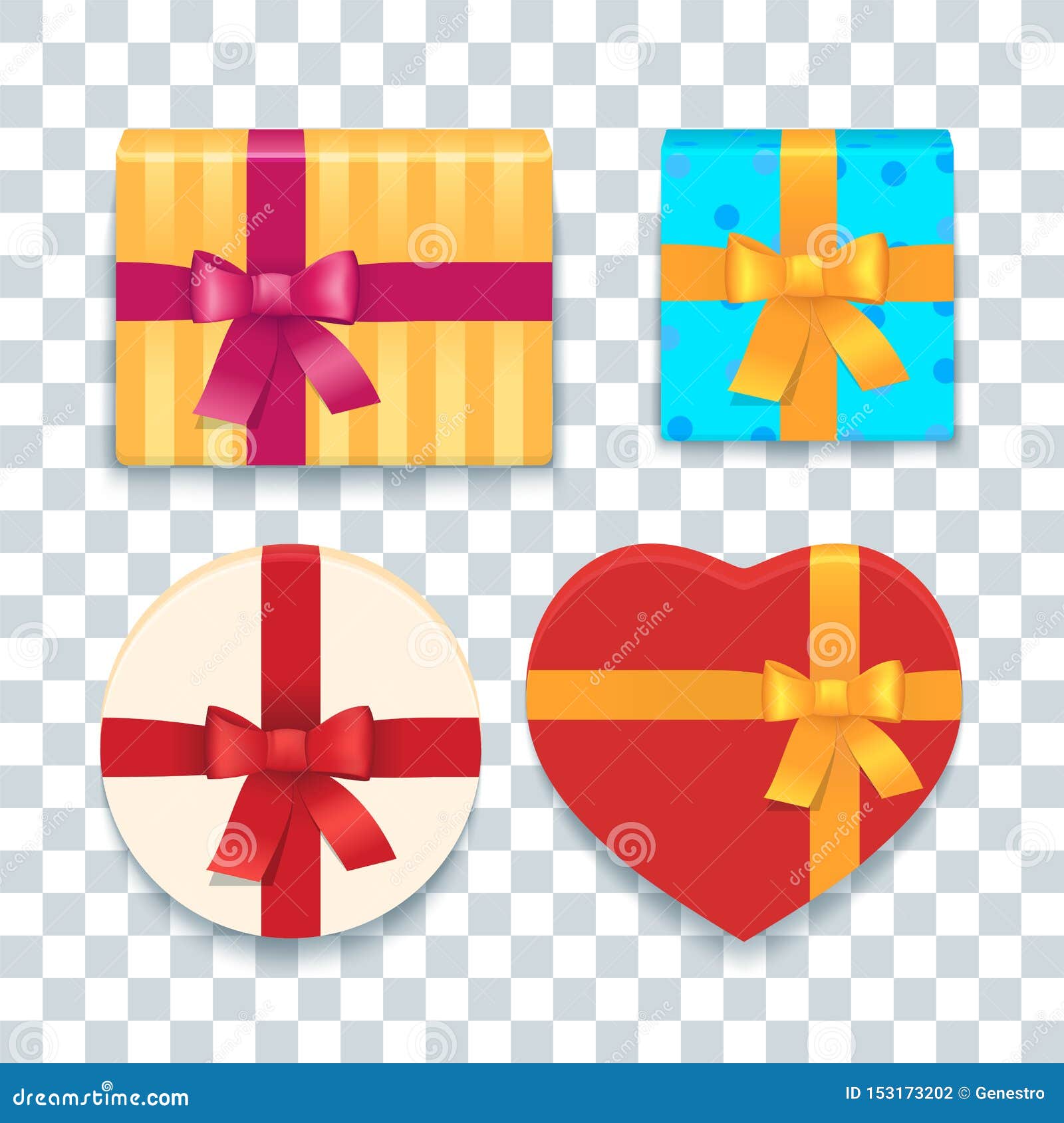 Cartoon Colorful Gift Boxes Set Stock Vector - Illustration of icon ...