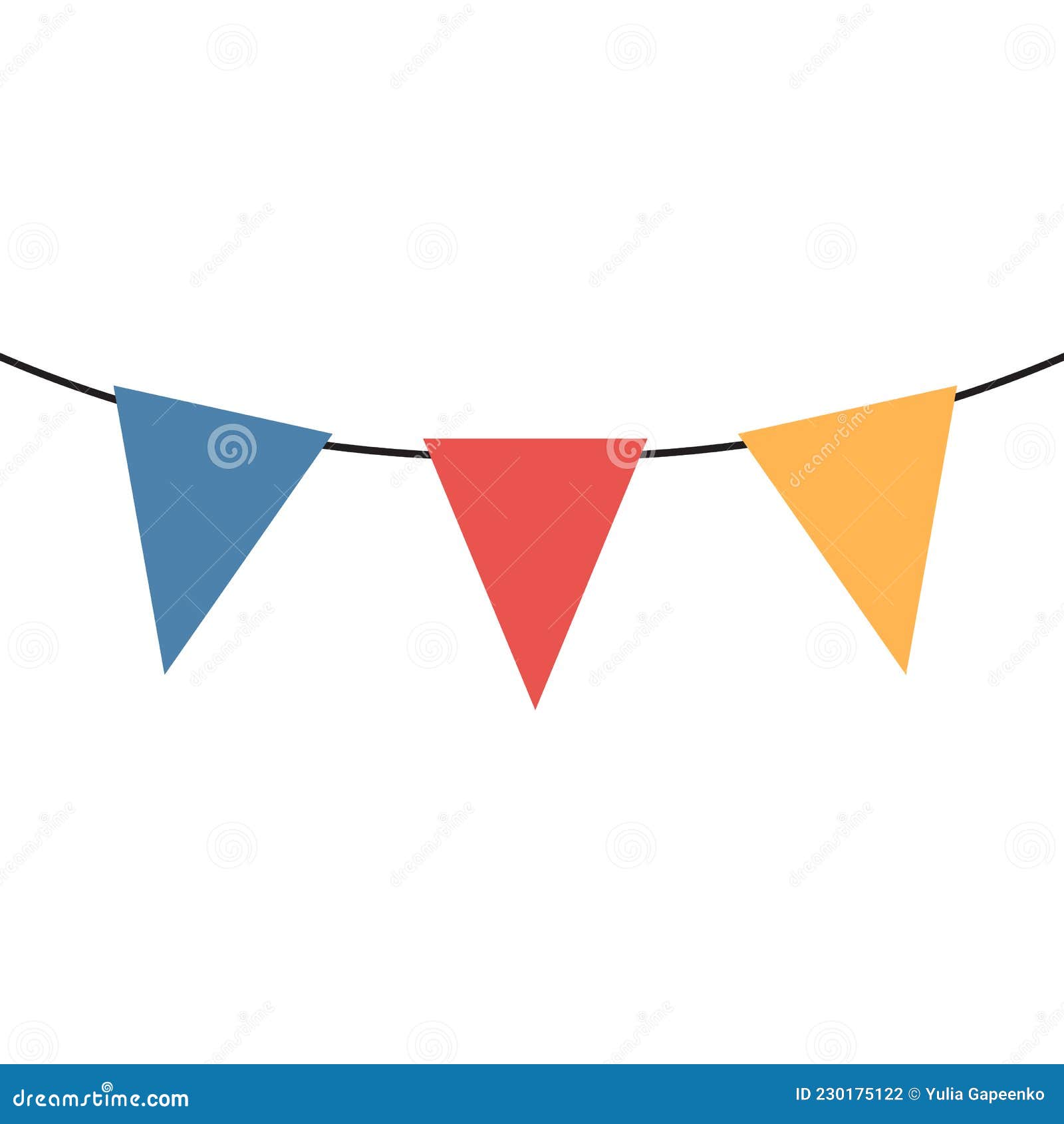 Cartoon Colorful Holiday Flags on the Rope. Stock Vector - Illustration ...