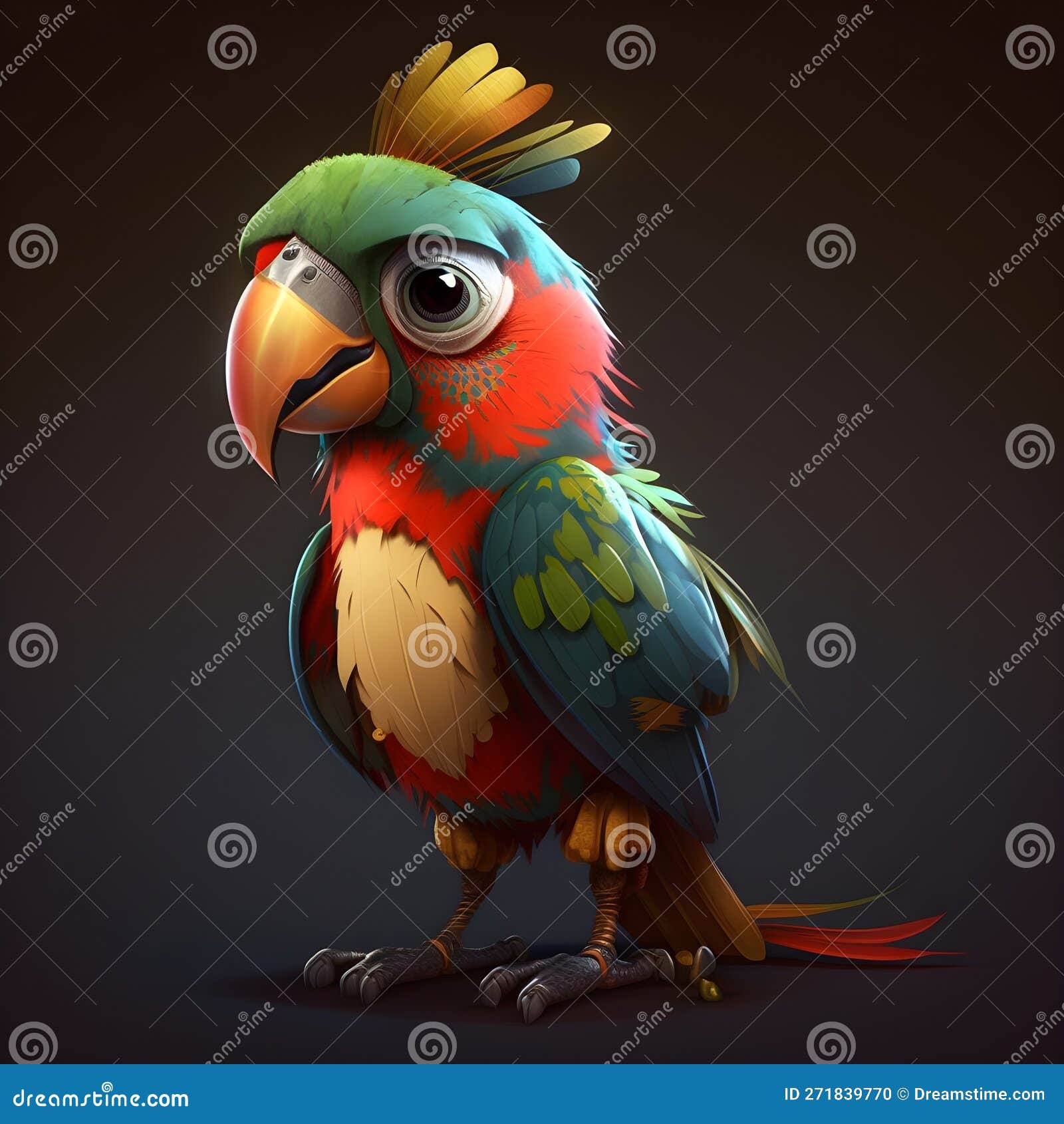 Cartoon colorful parrot stock illustration. Illustration of nature ...