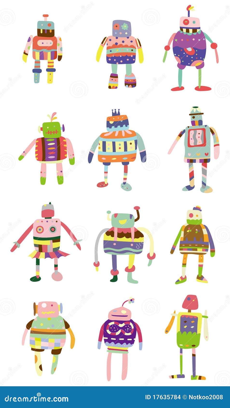 Cartoon Colorful Robot Icon Stock Vector - Illustration of machine ...