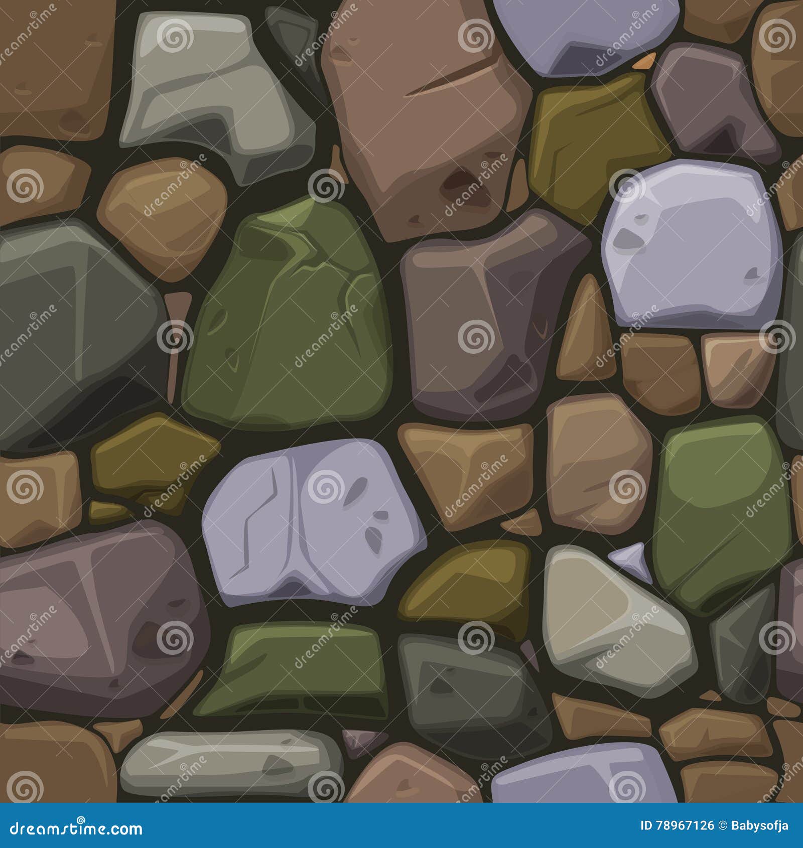 Cartoon Colors Stone Texture, Seamless Background Stock Vector ...