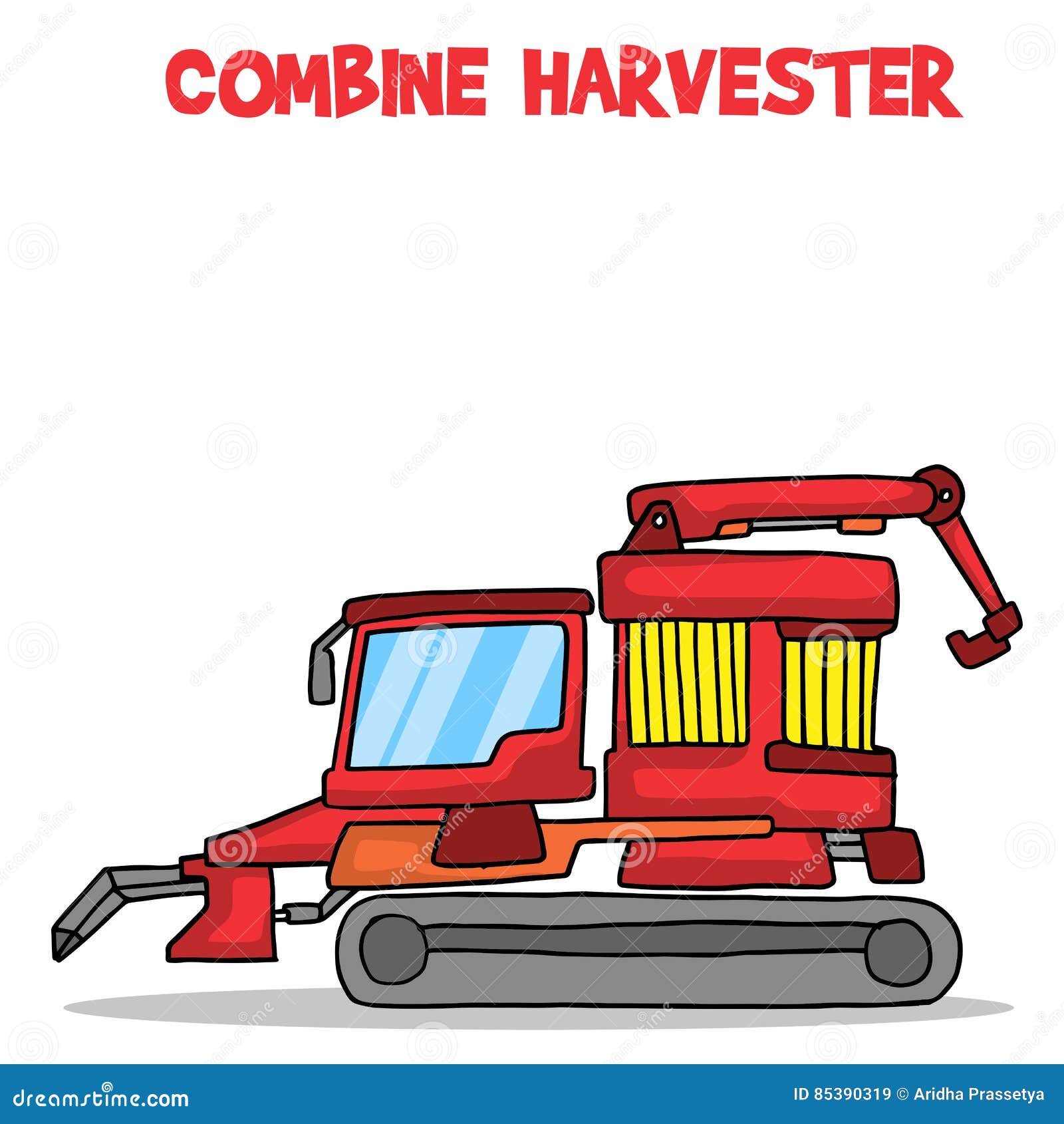 Cartoon Combine Harvester Vector Art Stock Vector - Illustration of ...
