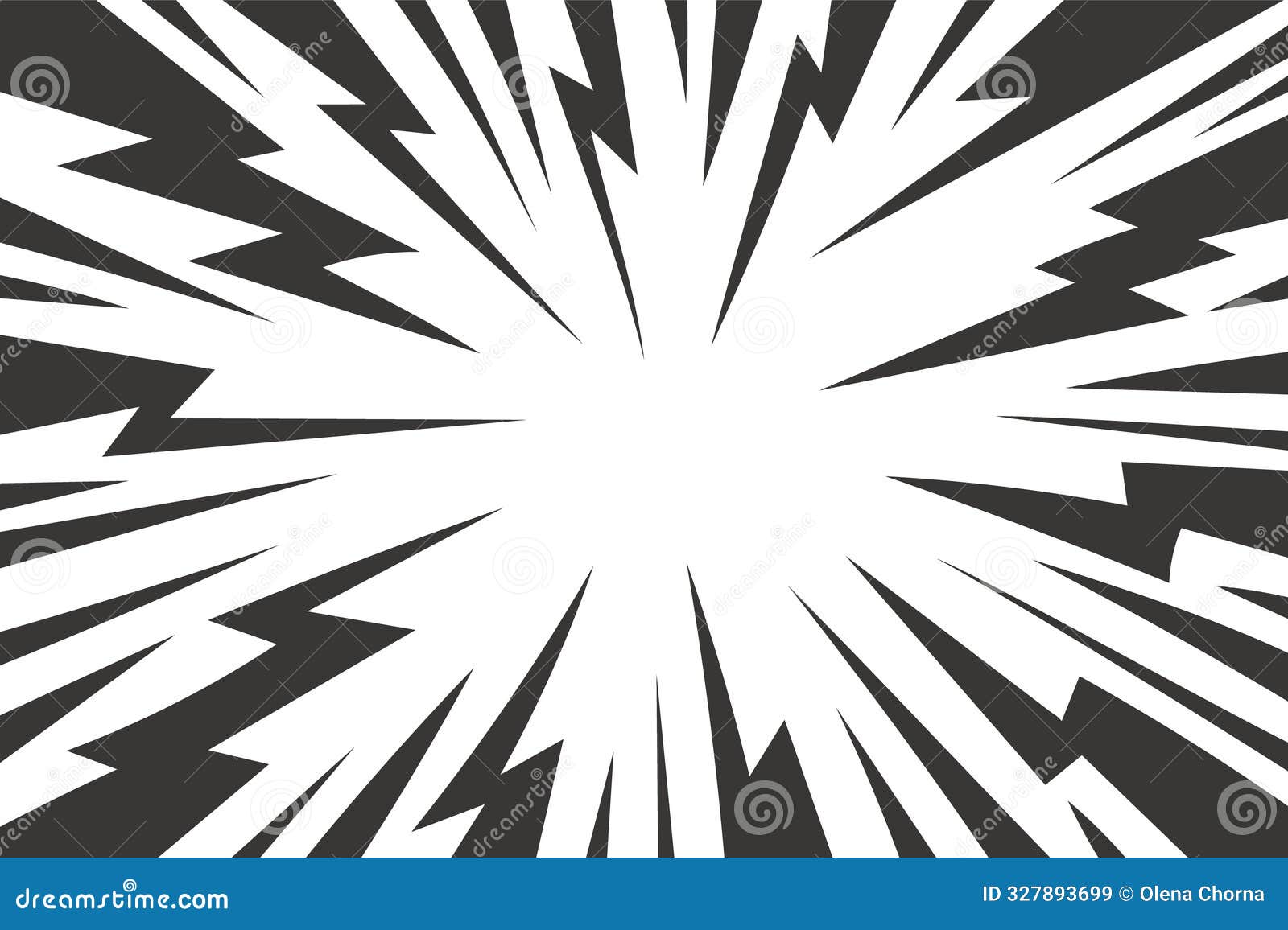 Cartoon Comic Background with Lightning Burst Effect. Vector Manga ...