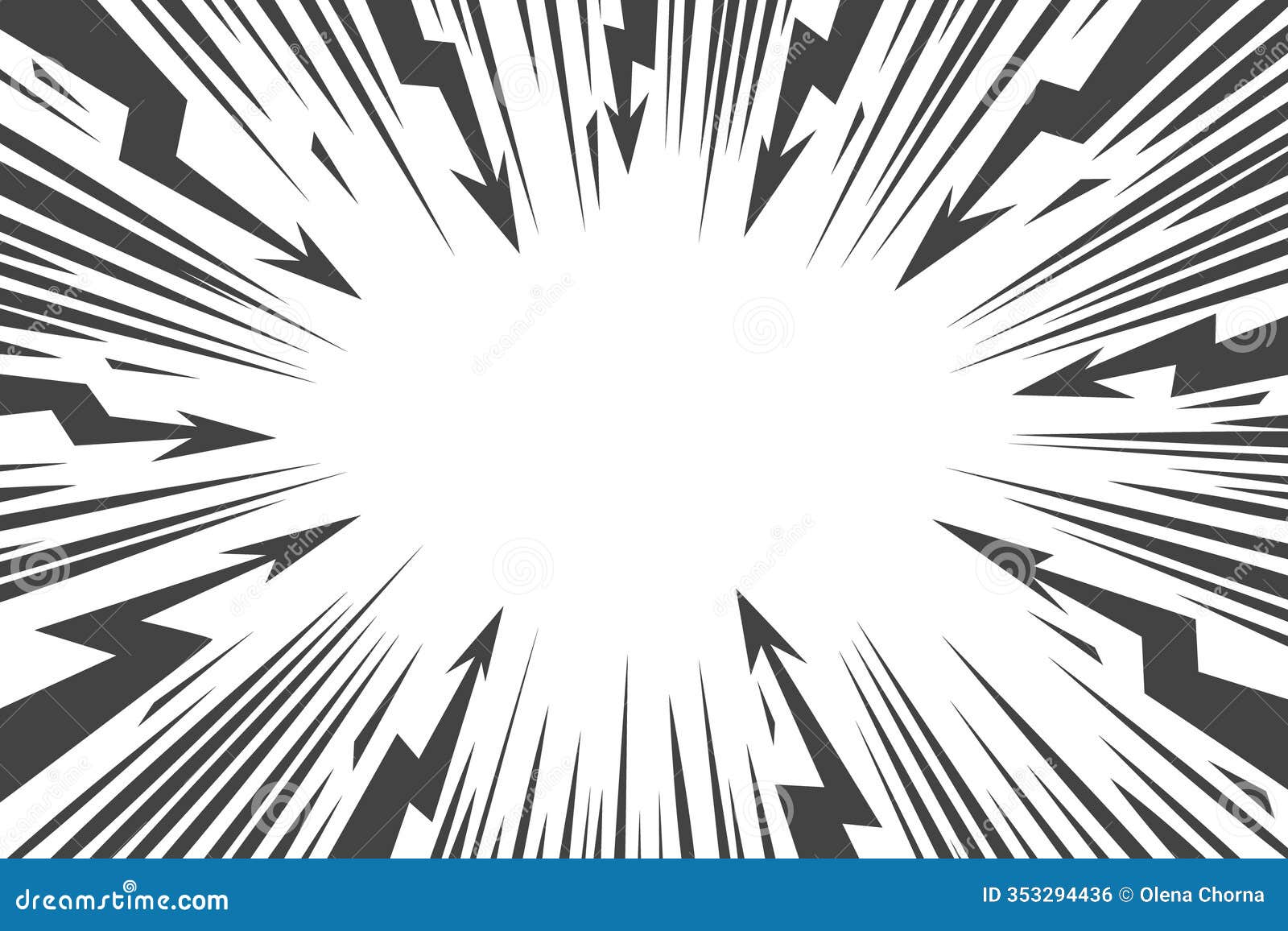 Cartoon Comic Background with Lightning Burst Effect. Vector Manga ...
