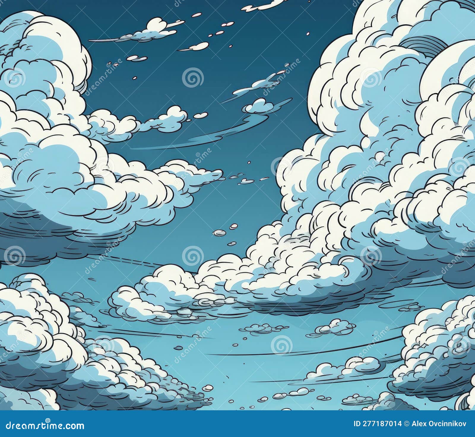 Cartoon Comic Blue Sky Background for Invitations and Posters. Stock ...