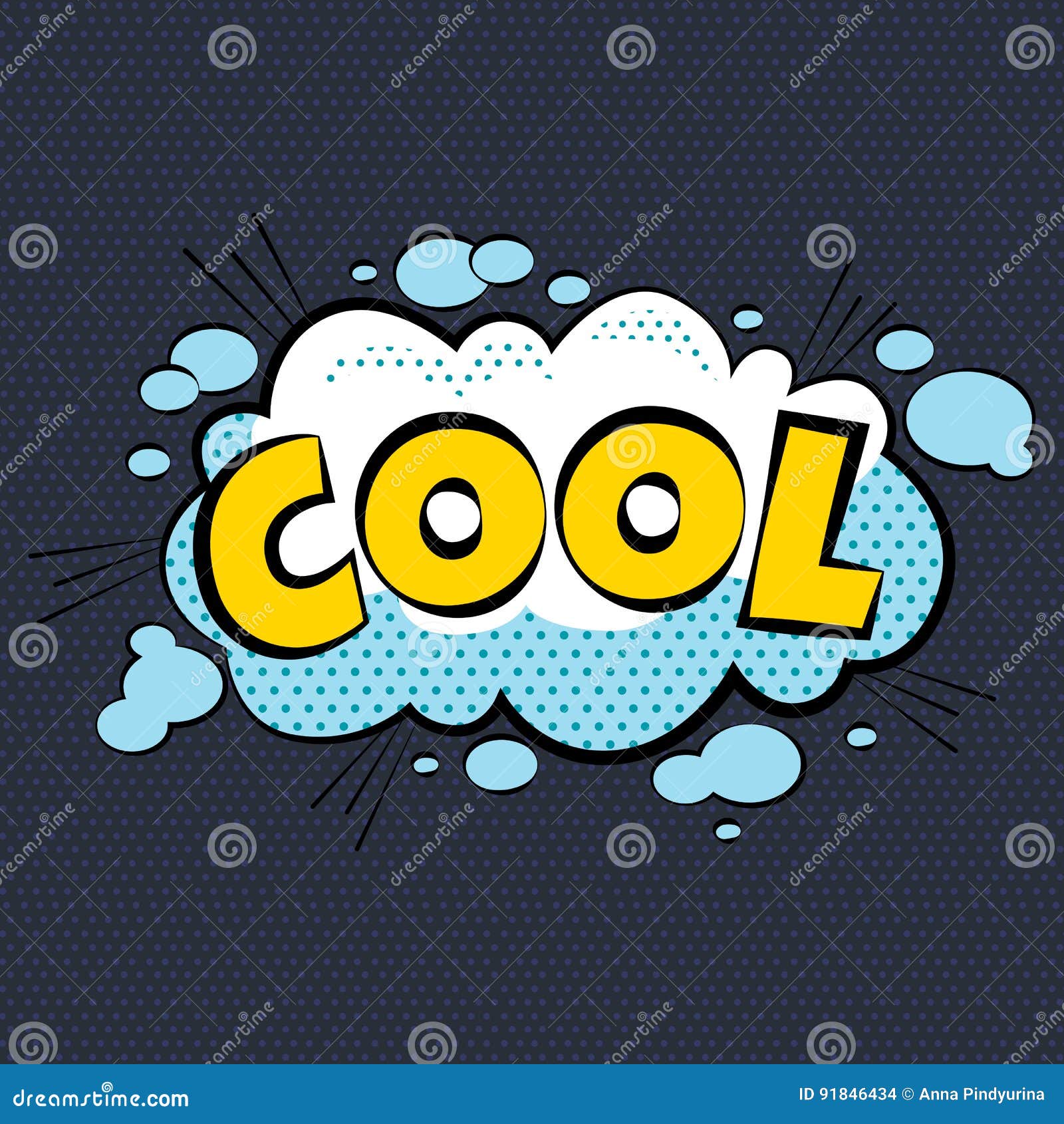 Comic Cool Wording Template Cartoon Vector | CartoonDealer.com #118098273