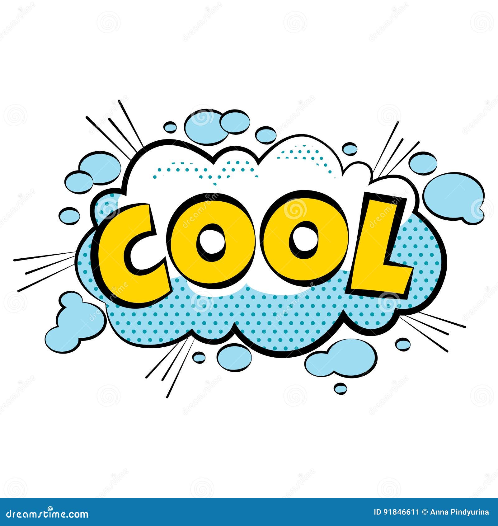 Comic Cool Wording Template Cartoon Vector | CartoonDealer.com #118098273