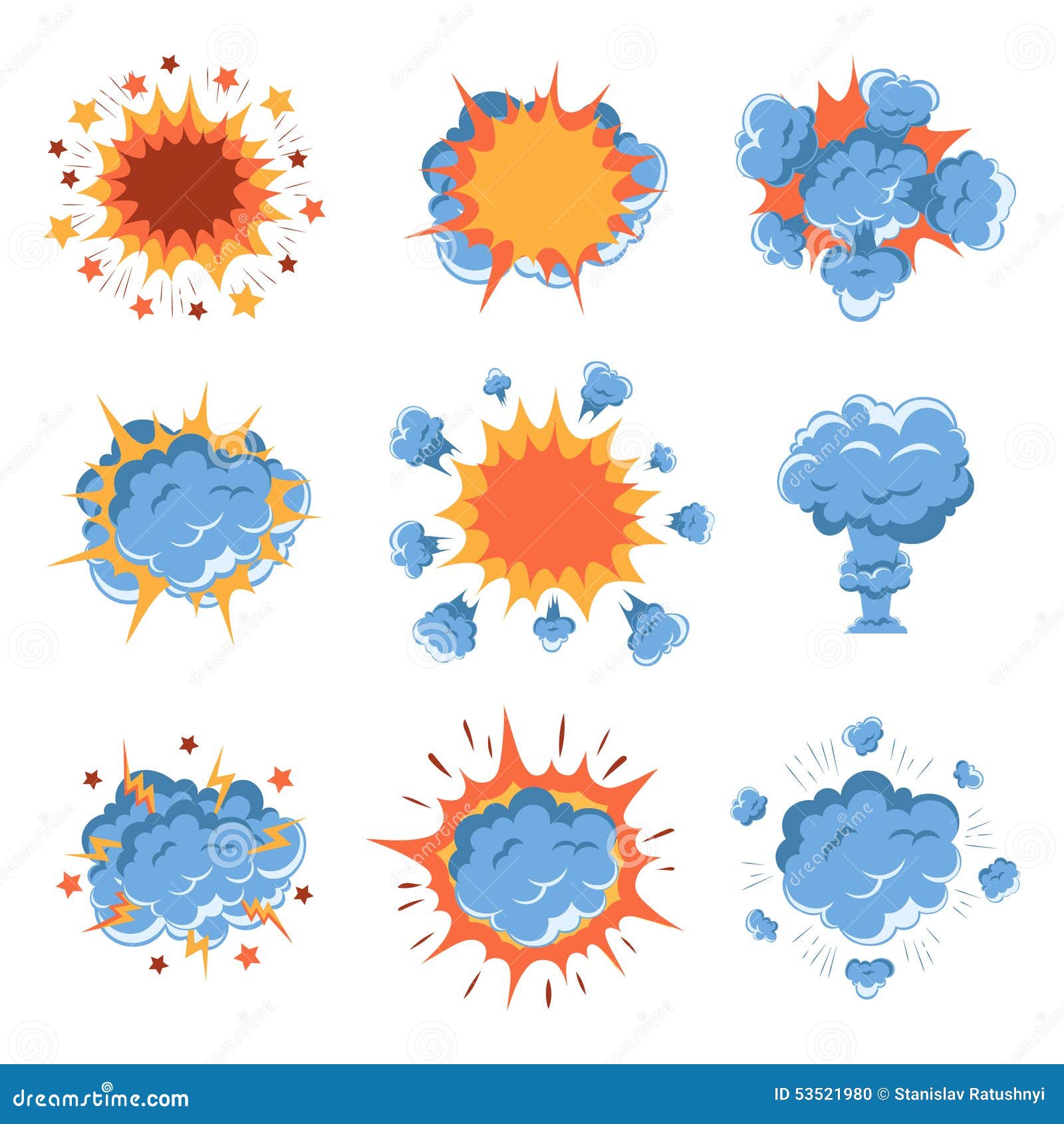 Cartoon comic explosion stock vector. Illustration of implosion - 53521980