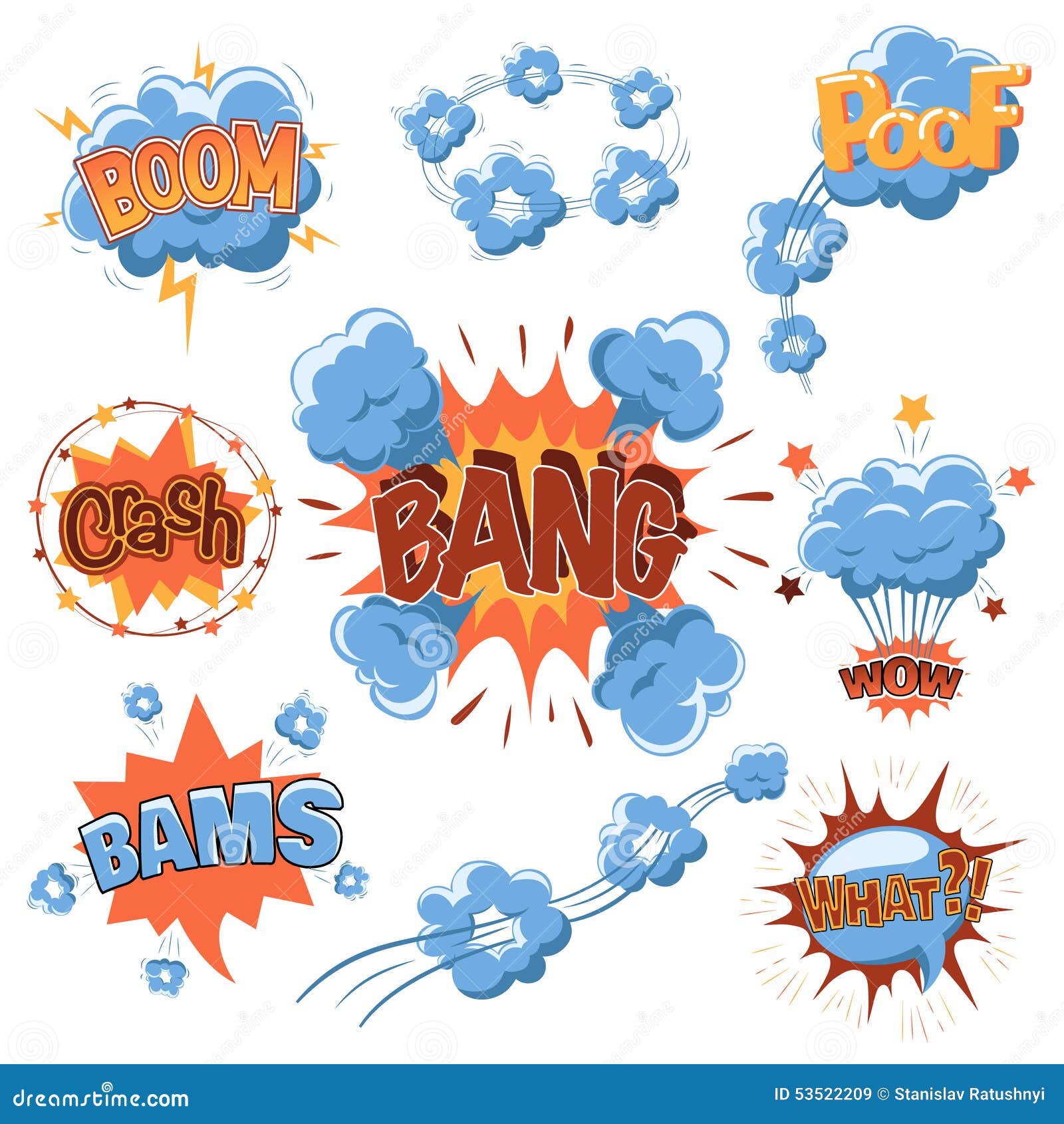 Cartoon comic explosion stock vector. Illustration of impact - 53522209